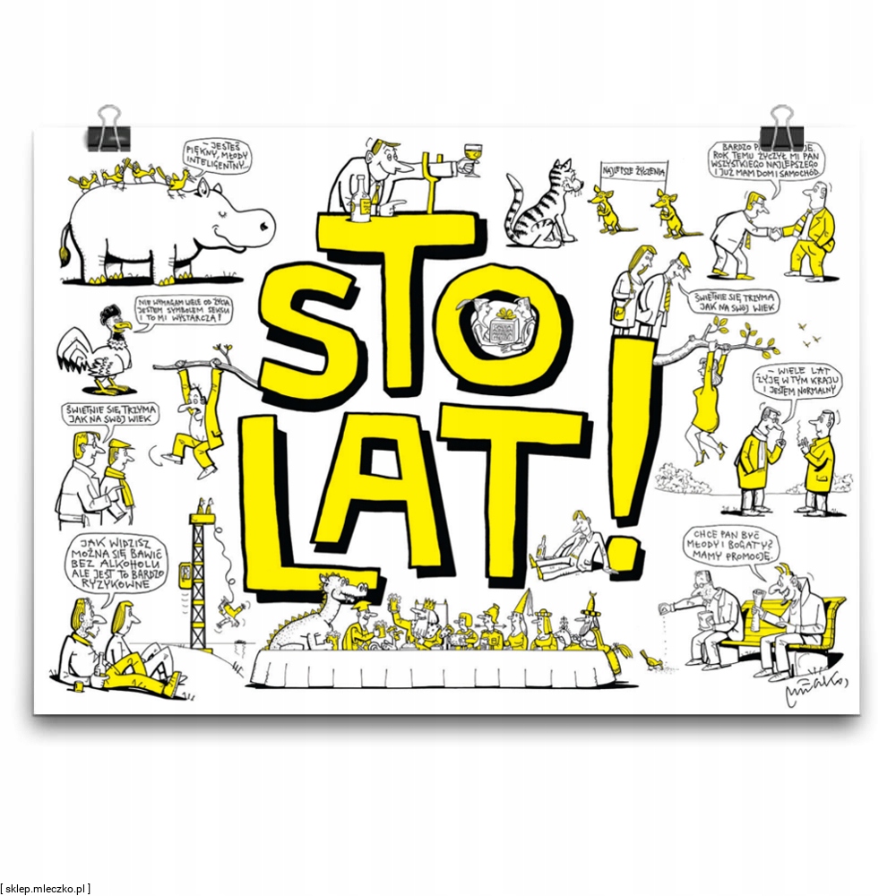 PLAKAT NA 50 URODZINY STO LAT RYSUNKI ANDRZEJ MLECZKO 13729003518 ...