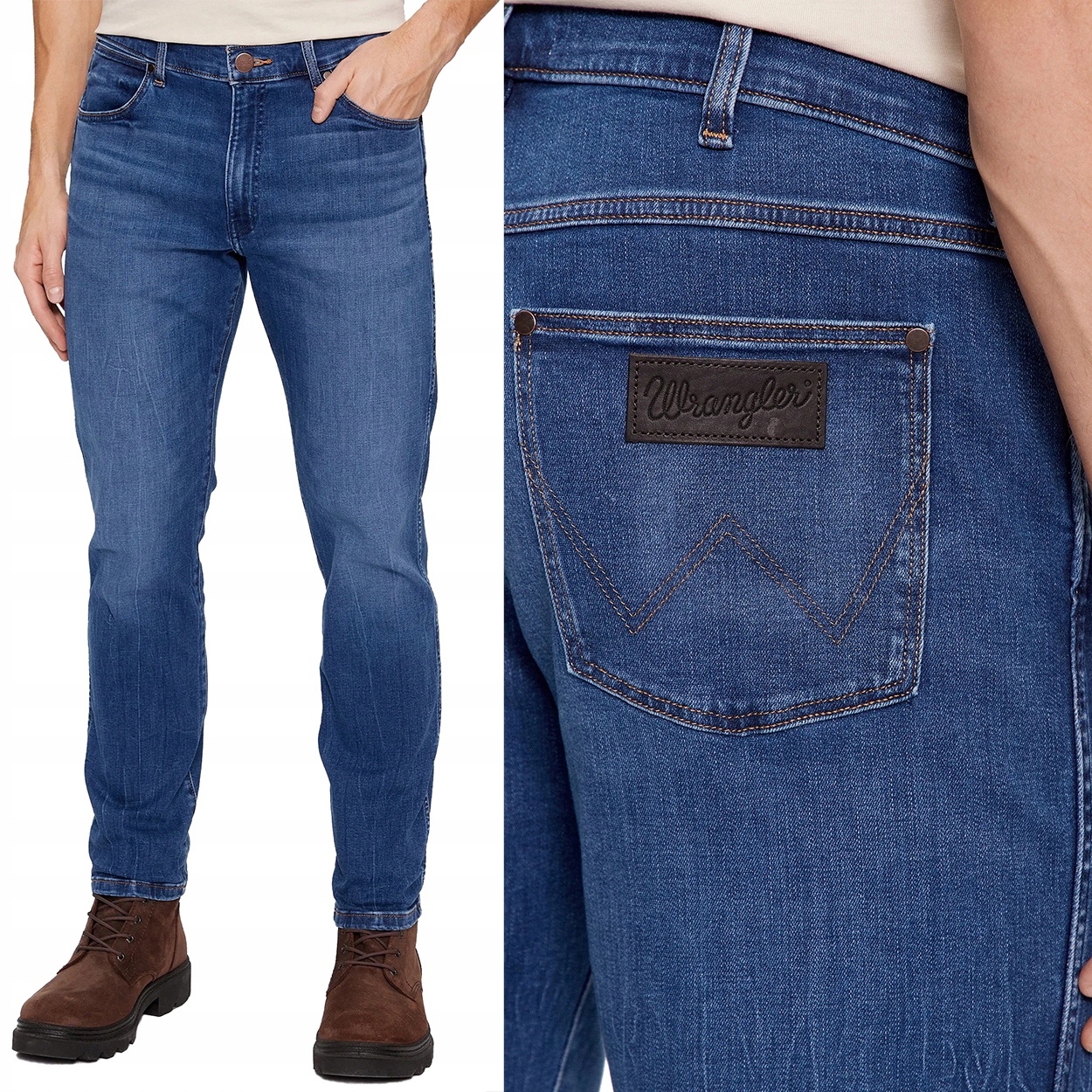 Wrangler LARSTON SLIM Harris EPIC SOFT spodnie jeansowe na lato W33 L32 ...