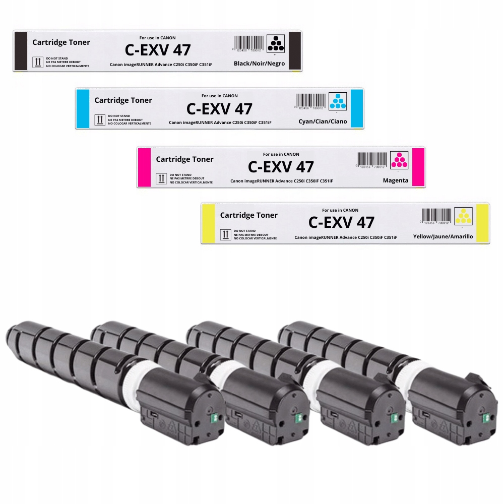 4X NOWY Toner C-EXV47 do Canon iR Advance C250 I IF C255 I IF C350 I IF ...