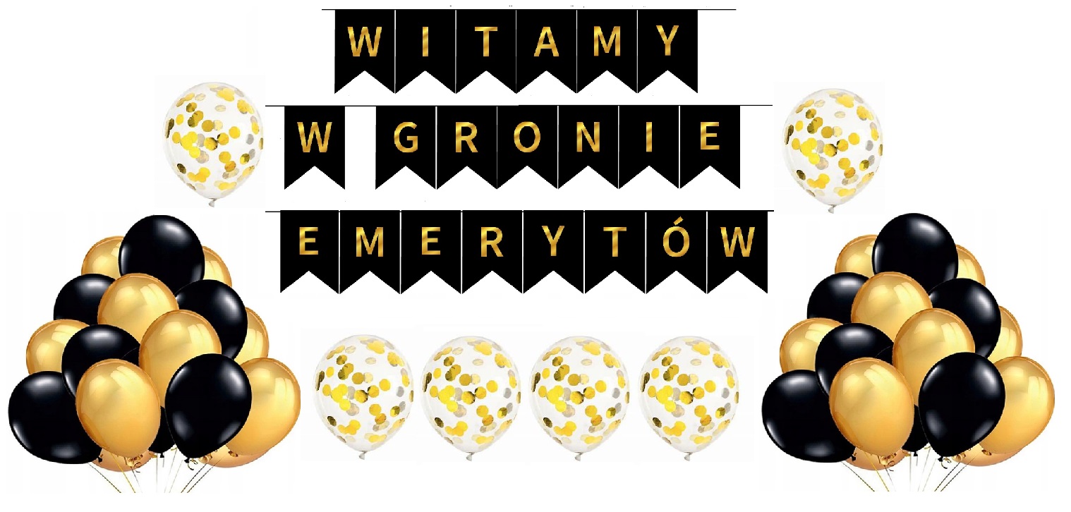Balony Baner WITAMY W GRONIE EMERYTÓW Emerytura • Cena, Opinie • Balony ...