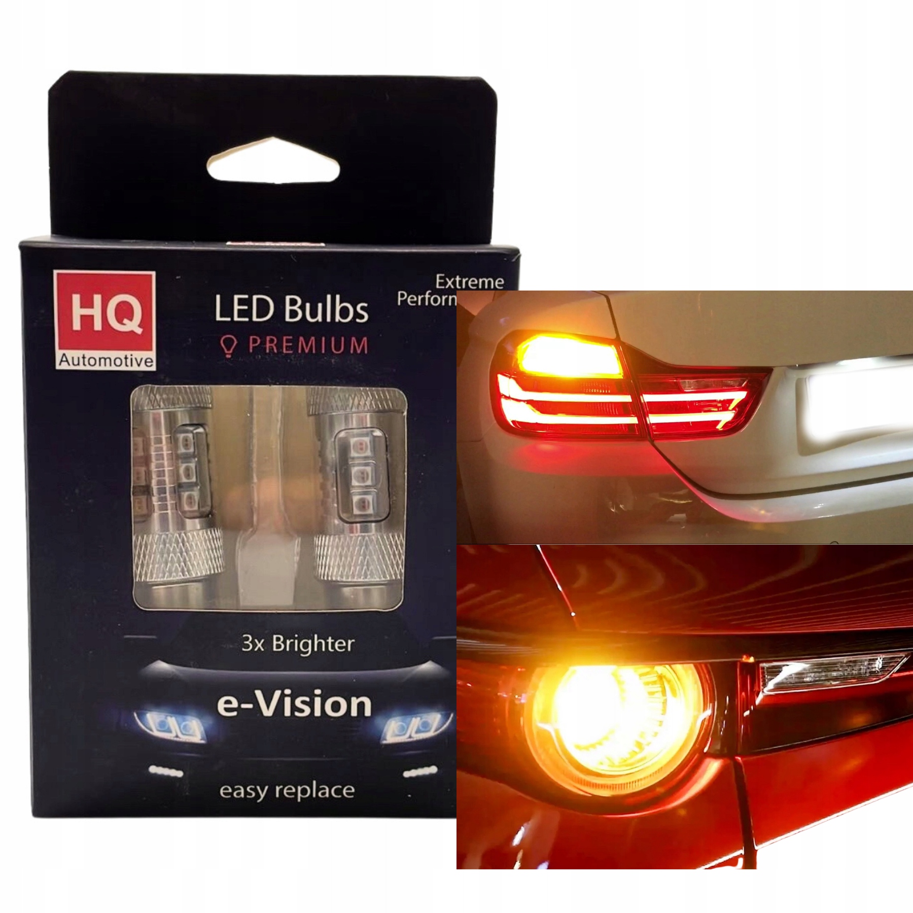 ŻARÓWKI LED P21W BA15s PRZEBIJAJĄCE CZERWONE KLOSZE USA GWARANCJA ...