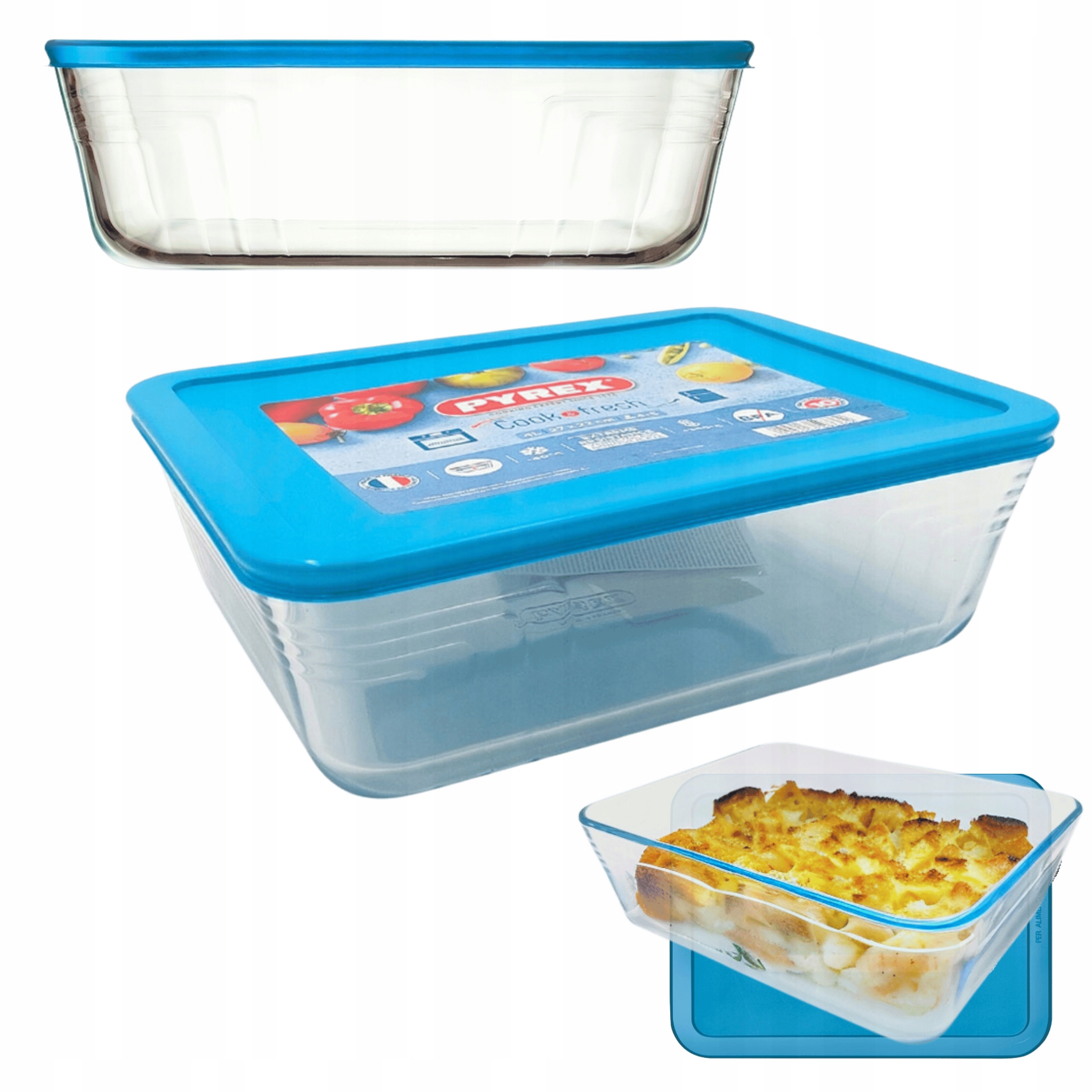 Naczynie żaroodporne prostokątny Pyrex 4 l • Cena, Opinie - Allegro