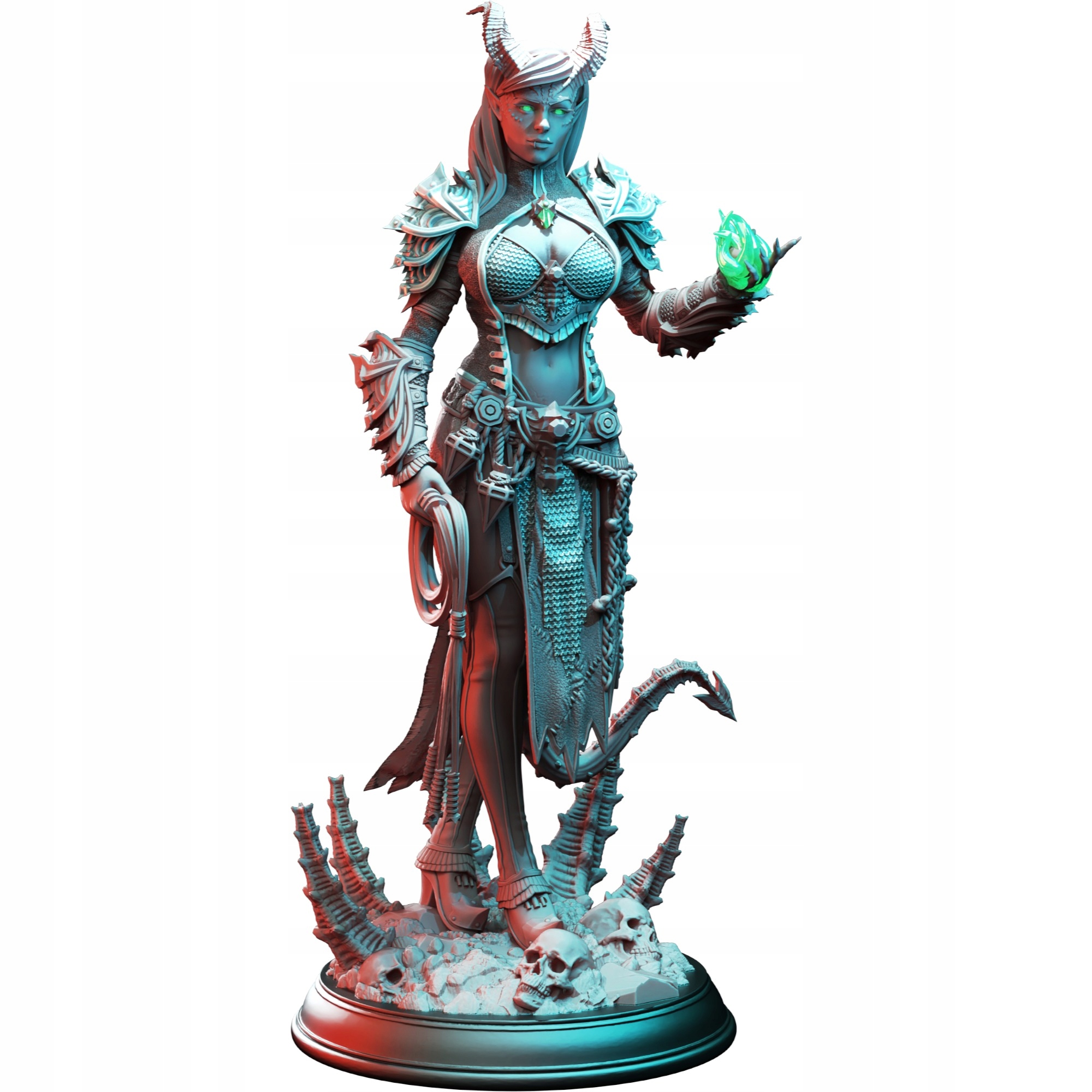 Tiefling Fiend Warlock - Skardi Demon + podstawa 3D druk 12k dnd mini ...