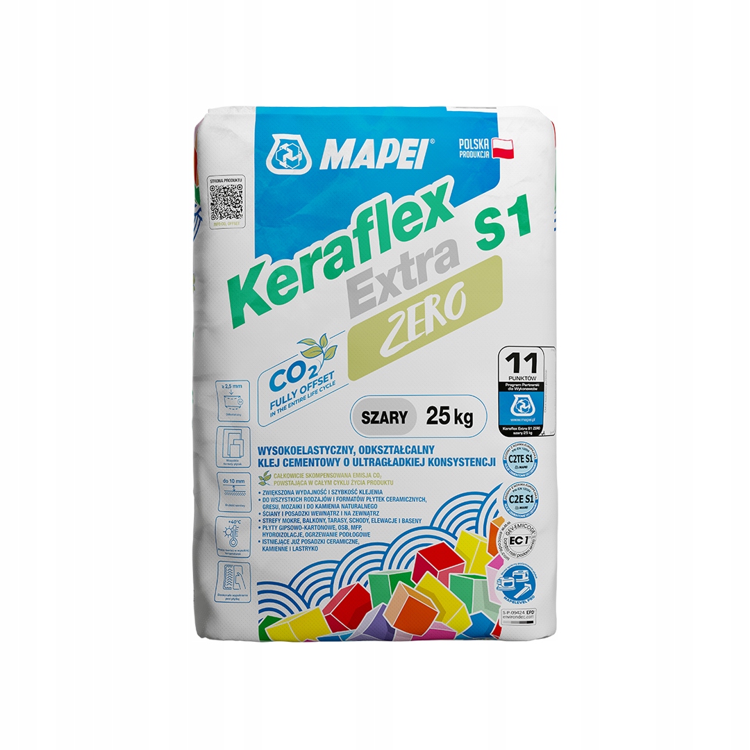 MAPEI odkształcalny klej do płytek Keraflex Extra S1 SZARY ZERO 25kg (8022452247705) • Cena ...