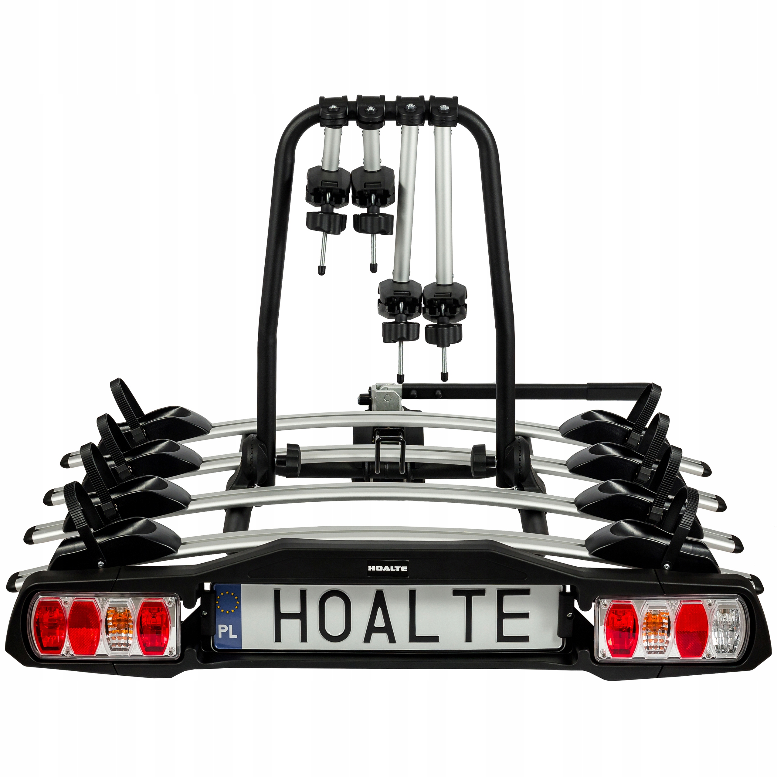 BAGAŻNIK ROWEROWY NA HAK 4 ROWERY PLATFORMA UCHWYT UCHYLANY ZAMYKANY ...