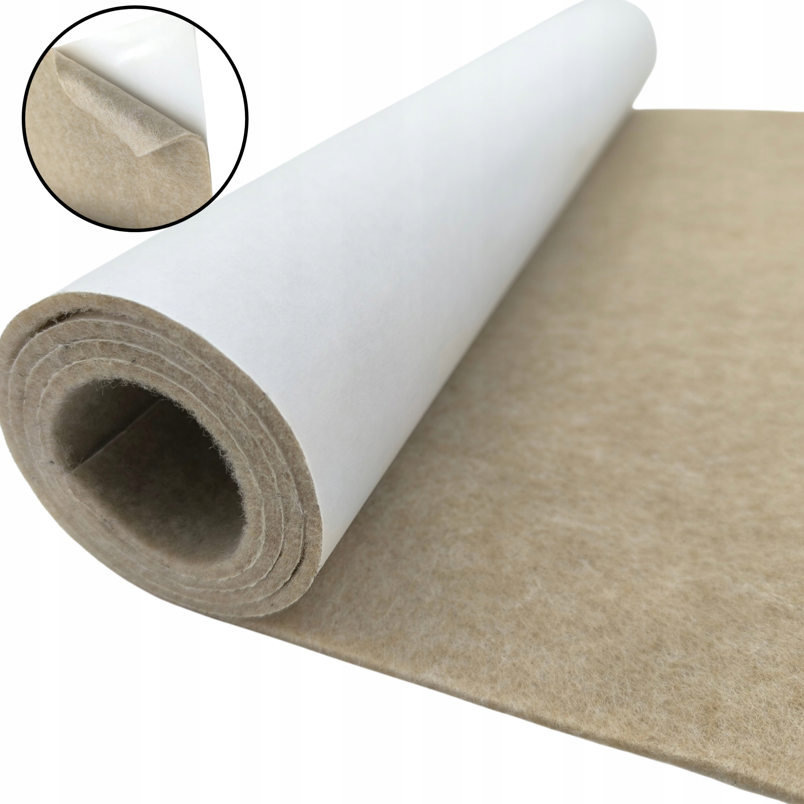 Filc samoprzylepny BEŻOWY Dywan wykładzina dywanowa mata wygłuszająca ...