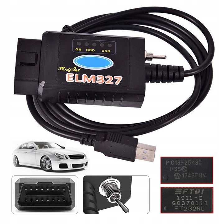 INTERFEJS FORD MAZDA HS/MS CAN FORSCAN ELM327 ELMCONFIG FoCCCus OBD2 25K80 5907269799919 za 64 ...