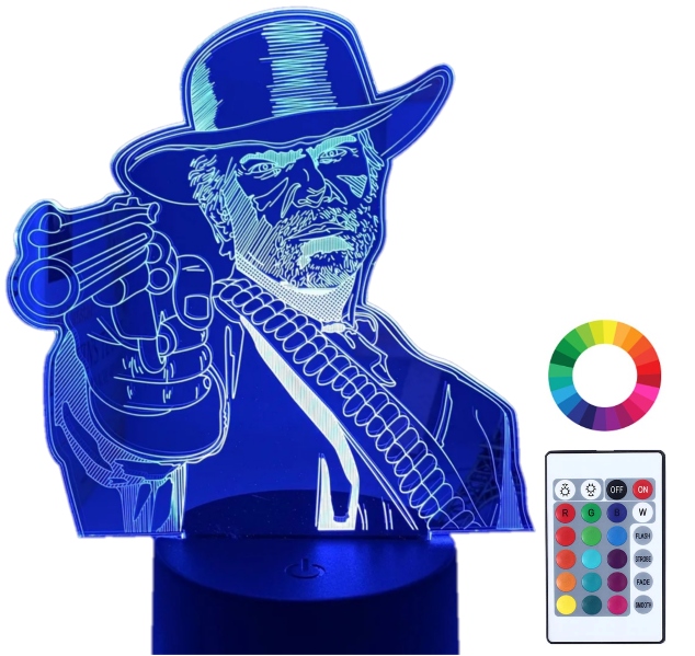 Lampka nocna led 3d led red dead redemption artur - Plexido | Sklep ...