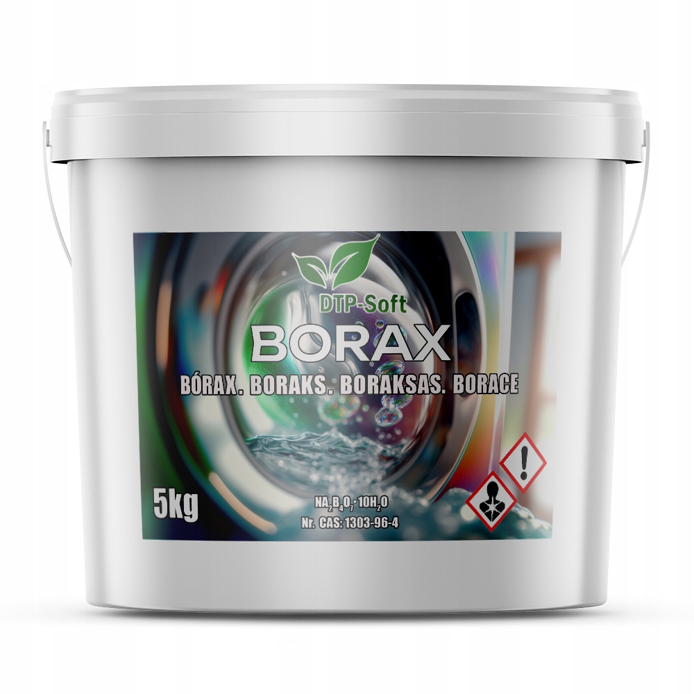 5kg BORAKS CZYSTY BORAX CZYSTOŚĆ 99,99% CZTEROBORAN SODU Wiaderko do prania (5905090951407 ...