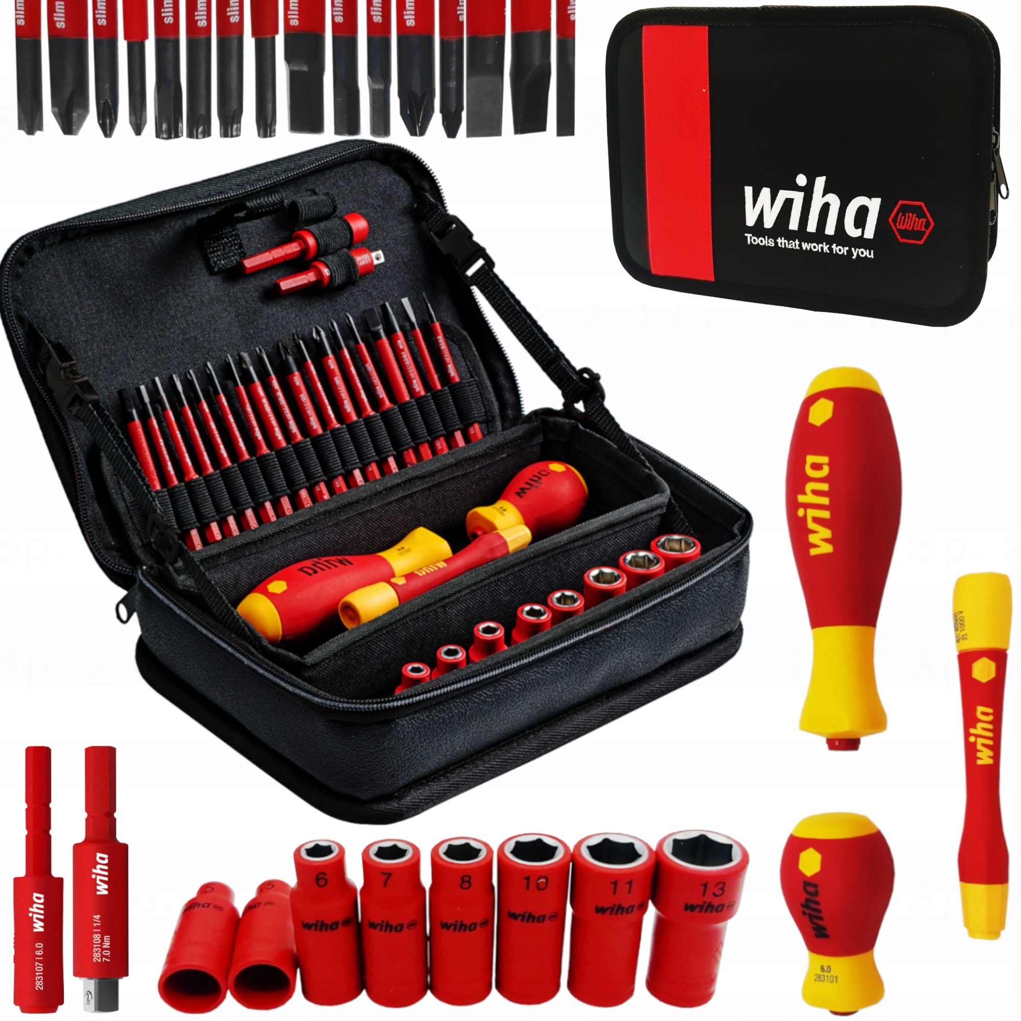 ZESTAW WKRĘTAKÓW SLIMVARIO ELECTRIC 32el. WIHA NASADEK BITÓW TORX PZ PH 4010995434656 za 1094 ...