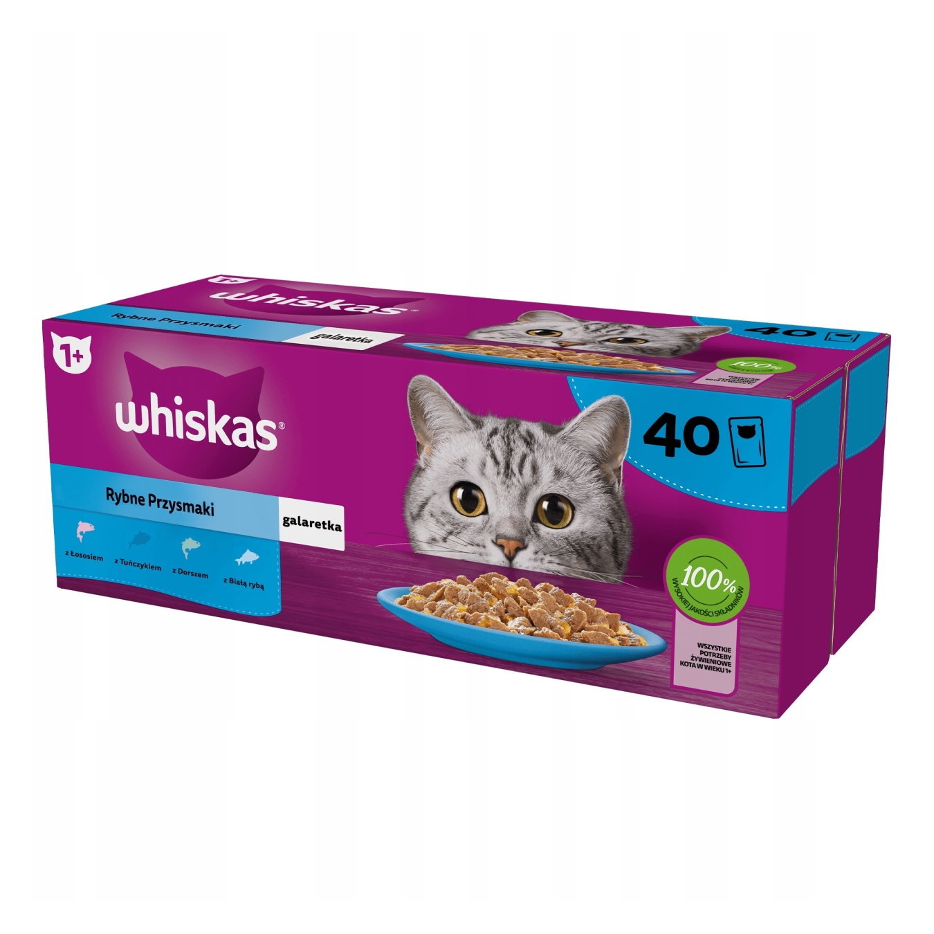 WHISKAS RYBNE SMAKI W GALARETCE SASZETKI 40X85G (3065890155053) • Cena ...