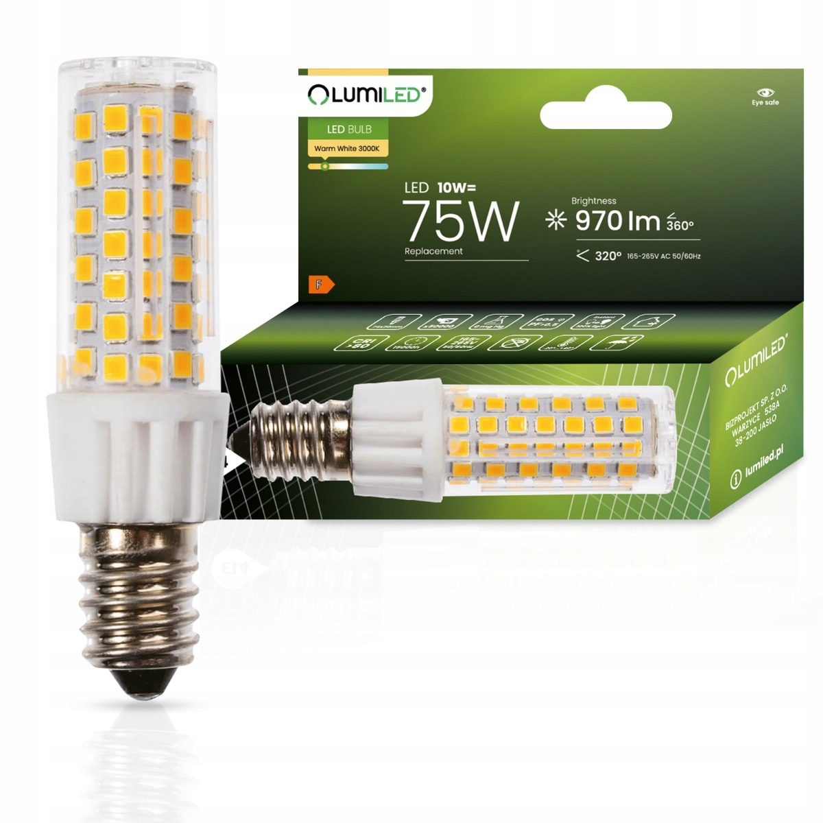 Żarówka LED LODÓWKA E14 10W 970lm 3000K LUMILED (5902686627760) • Cena ...