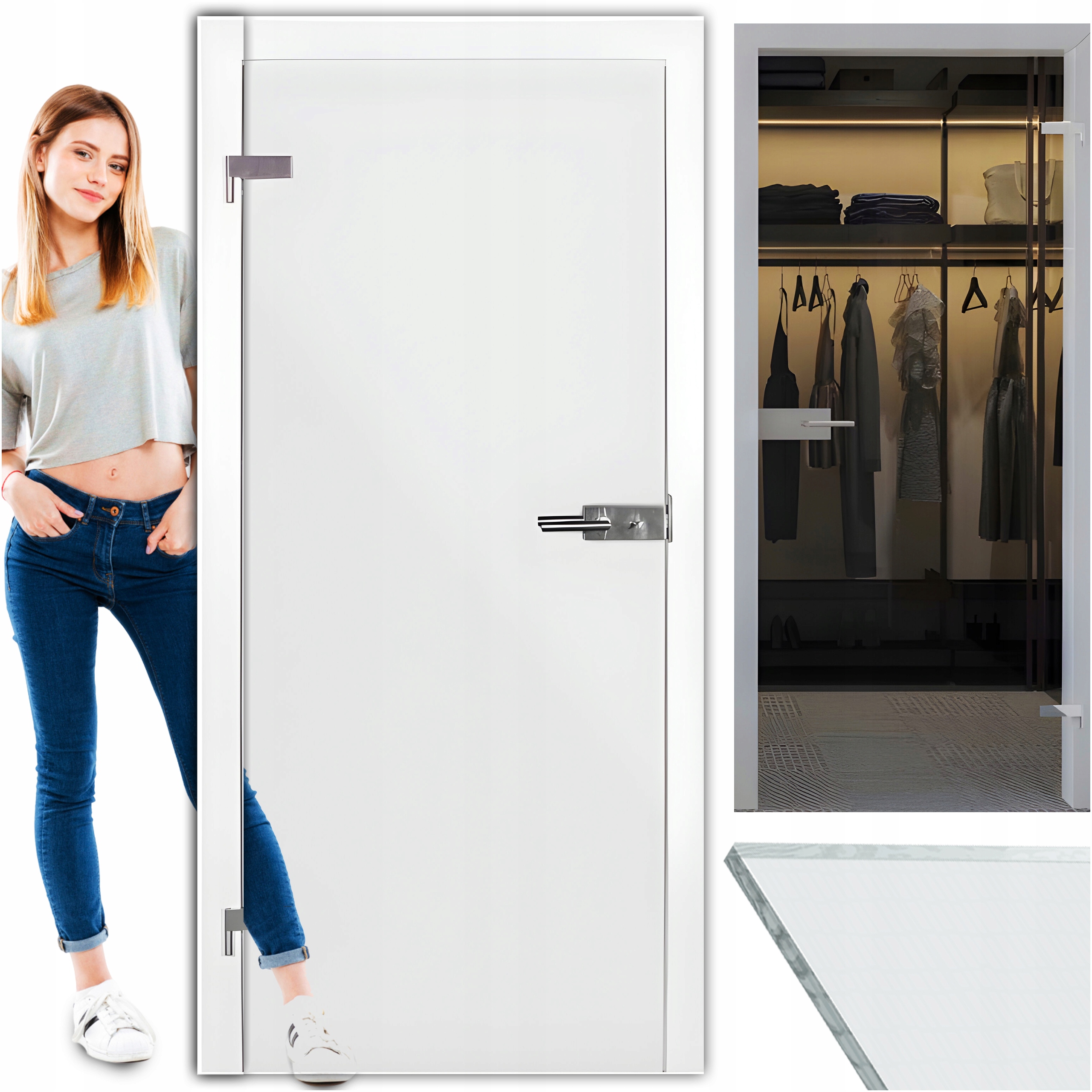 DRZWI WEWNĘTRZNE VOSTER PLATO Z SZYBĄ SZKLANE LEWE PRAWE PRZEŹROCZYSTE ...