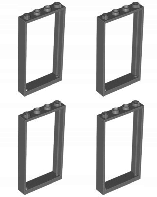 LEGO 60596 RAMA FUTRYNA szara ciemna (12g) 4 szt. 12648337594 - Allegro.pl