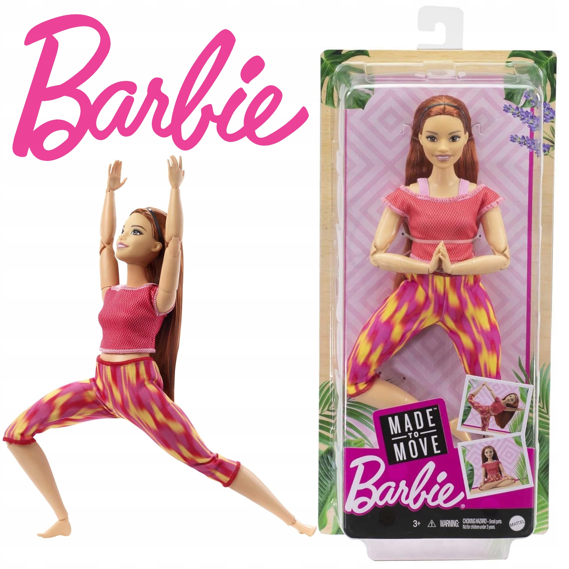 BARBIE LALKA RUCHOMA MADE TO MOVE RUDE WŁOSY ZABAWKA DLA DZIEWCZYNKI ...