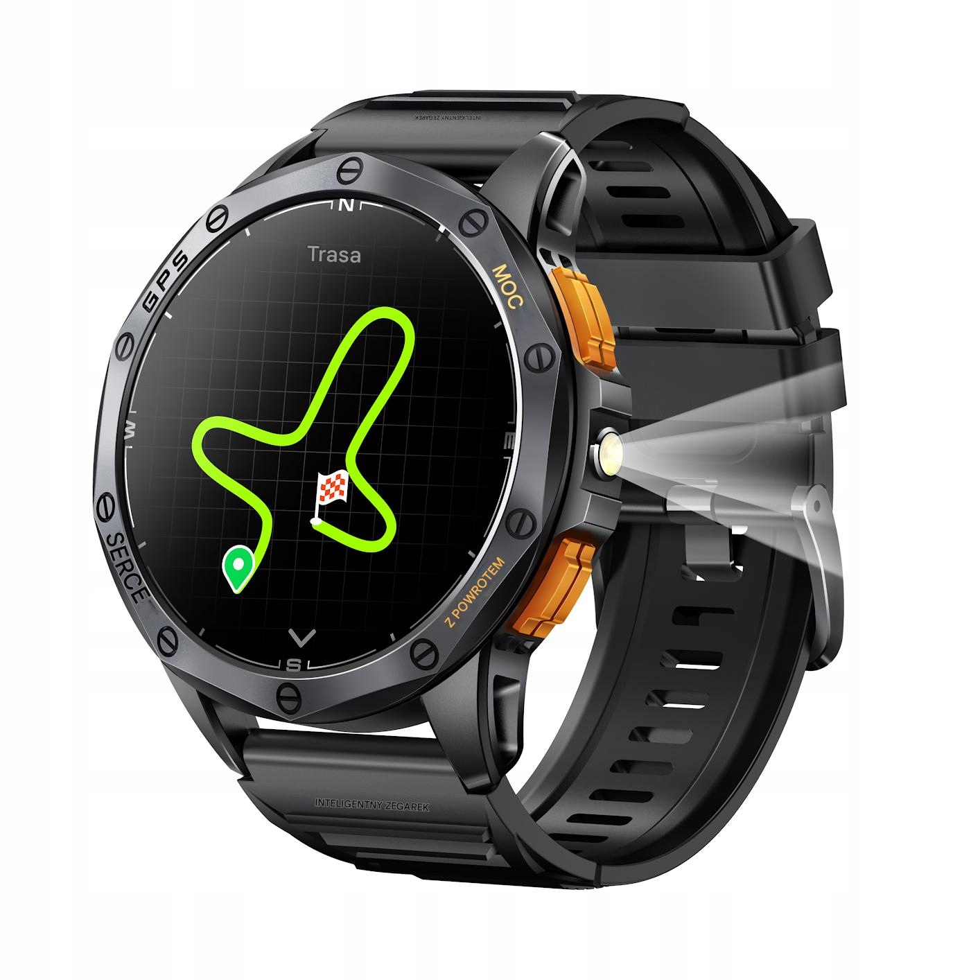 SMARTWATCH z GPS ZEGAREK MĘSKI POLSKIE MENU SPORTOWY SMART WATCH ...