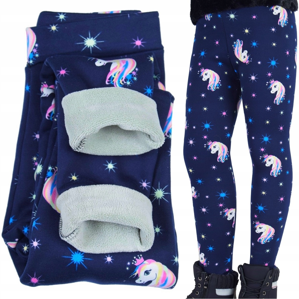 TEPLÉ legíny 6940/39G GETRY ZATEPLENÉ SILNÝM FLEECEM UNICORN 98/104 za 176 Kč - Allegro