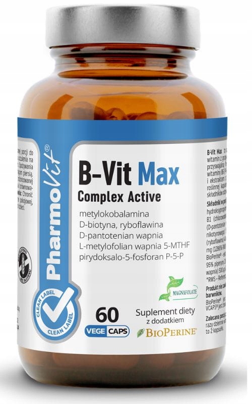 B-Vit Max Complex Active 60 kapsułek Clean Label (5902811238960) • Cena, Opinie • Preparaty ...