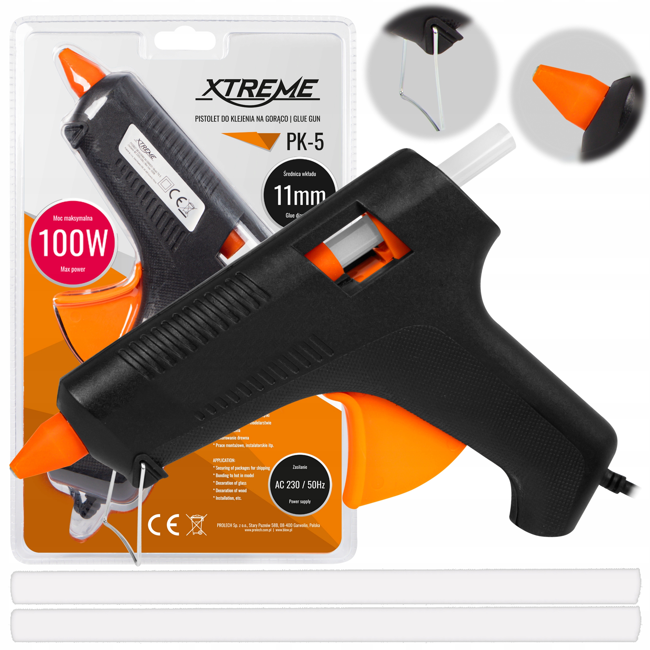 PISTOLET DO KLEJU NA GORĄCO 100W 11MM MOCNA KLEJARKA (5900804134657 ...