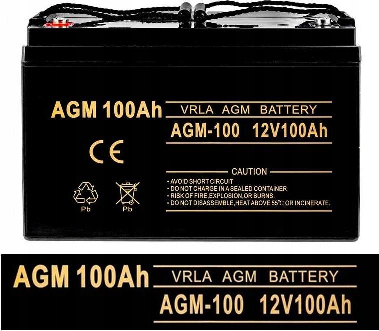 AKUMULATOR AGM VRLA 12V 100Ah ZASILANIE AWARYJNE UPS OC - Sklep, Opinie, Cena w Allegro