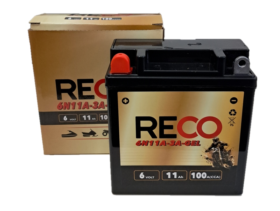 Akumulator motocyklowy żel Reco 6N11A-3A-GEL 6N11A-3A 6N11A-1B 6V 11Ah ...