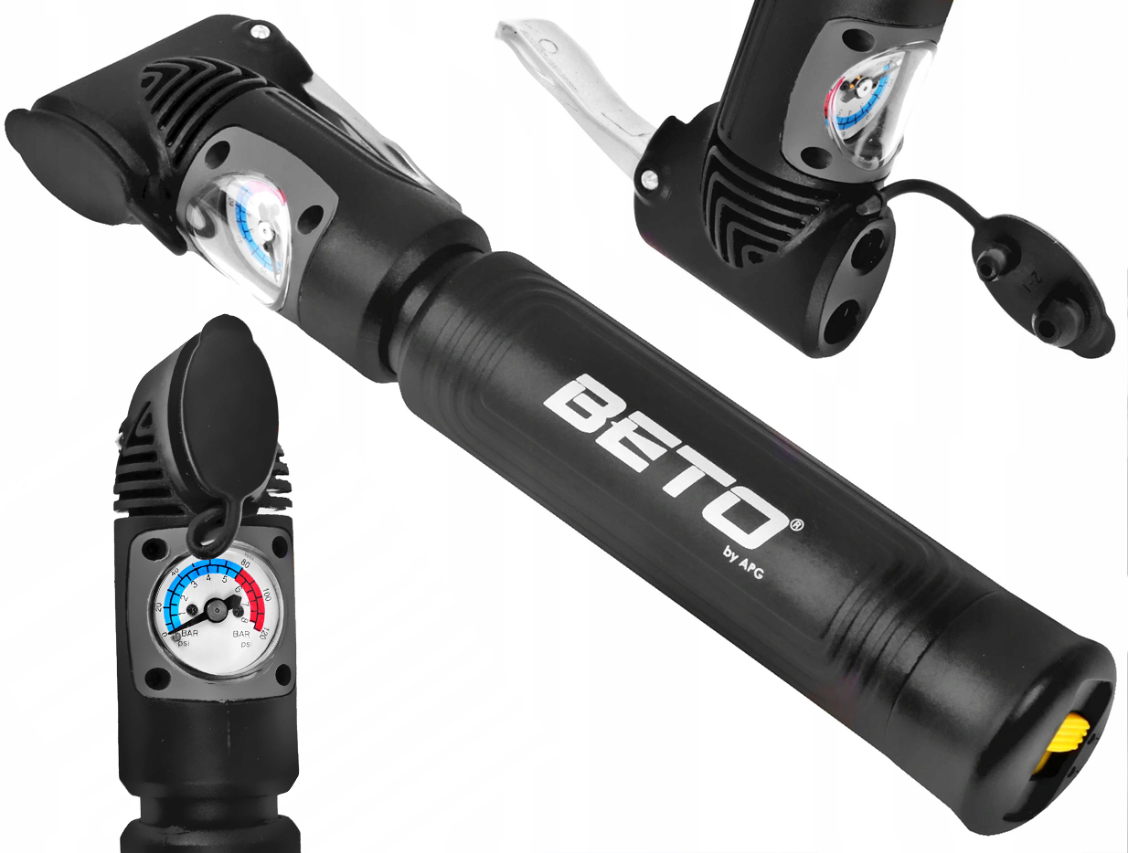 POMPKA ROWEROWA BETO CLD-020PG 120 PSI 8 BAR UCHWYT SHRADER PRESTA ...