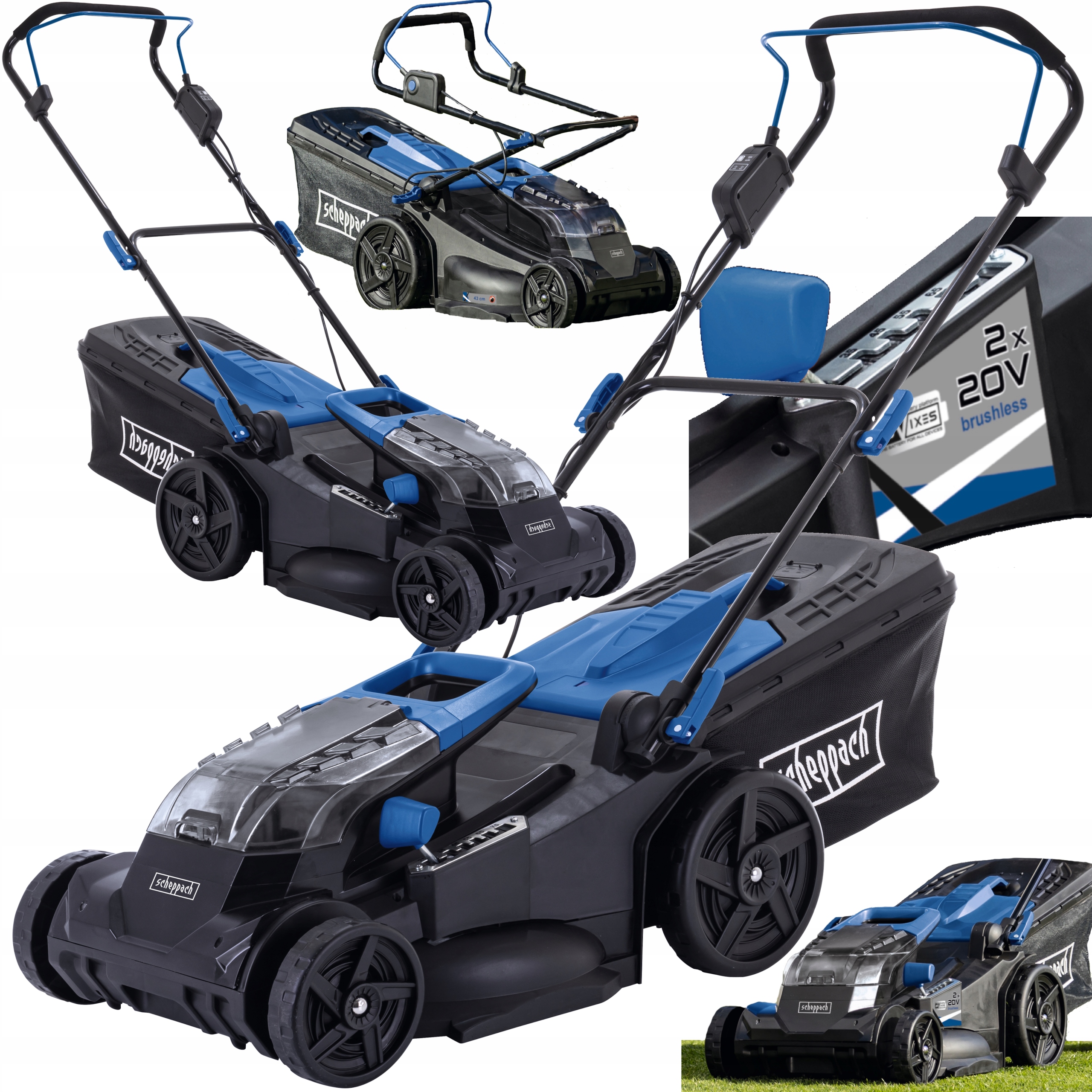 IXES Bezszczotkowa Akumulatorowa Kosiarka do Trawy 43 cm 40V SCHEPPACH ...