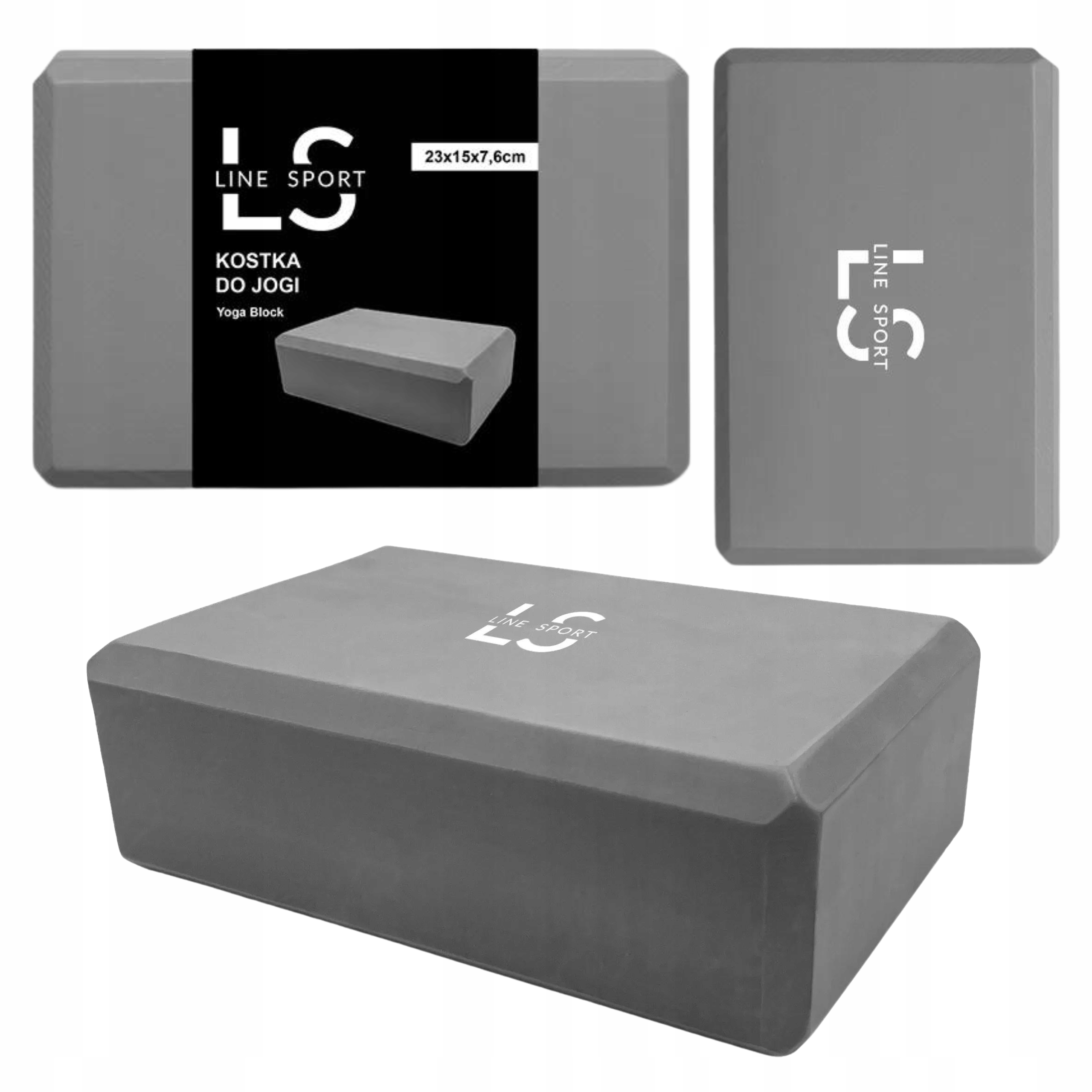 KOSTKA DO JOGI BLOCZEK STABILIZACYJNY LINE SPORT PIANKA 23X15CM SZARY ...