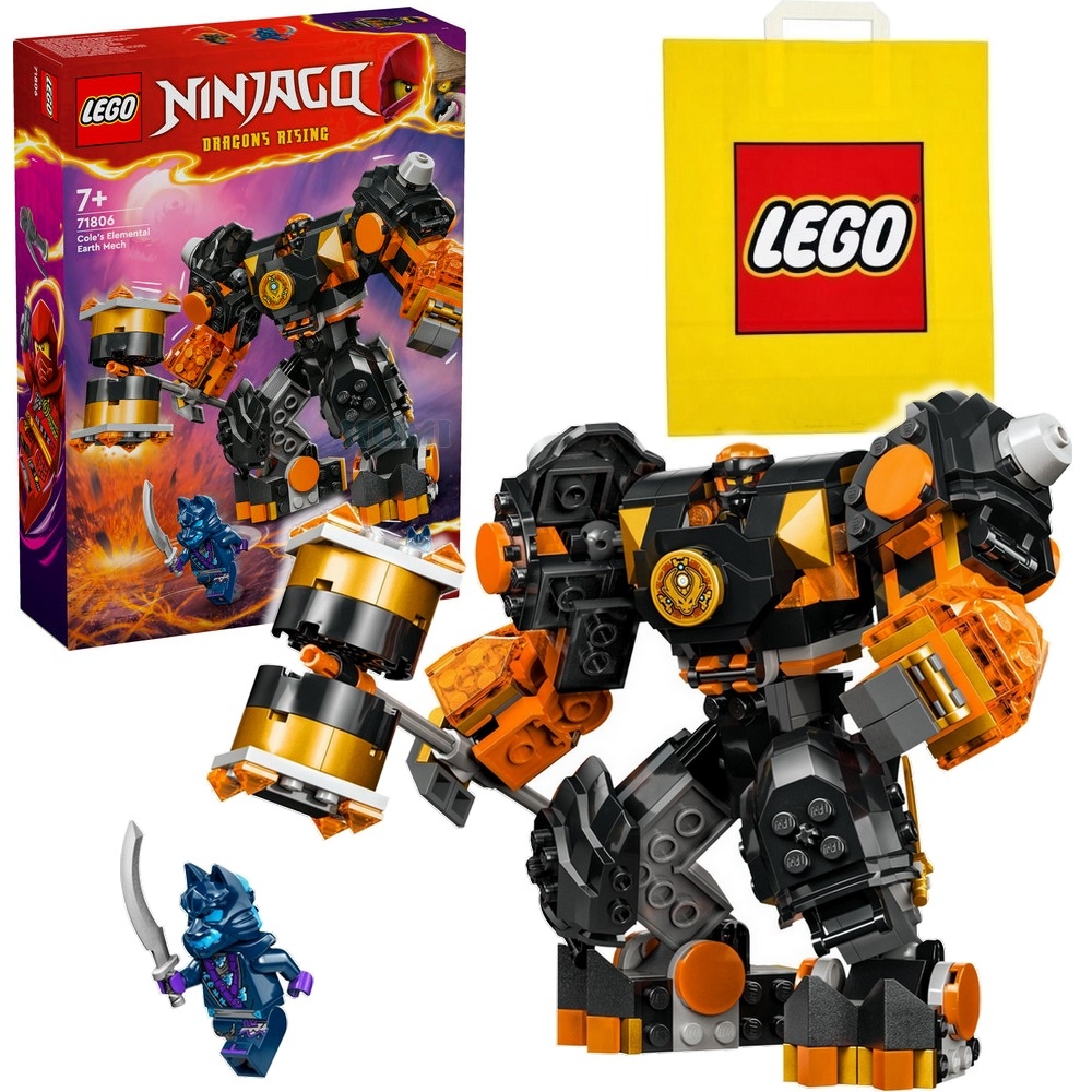 LEGO NINJAGO 71806 Mech żywiołu ziemi Cole’a +Torba PREZENT dla 7 8 9 ...