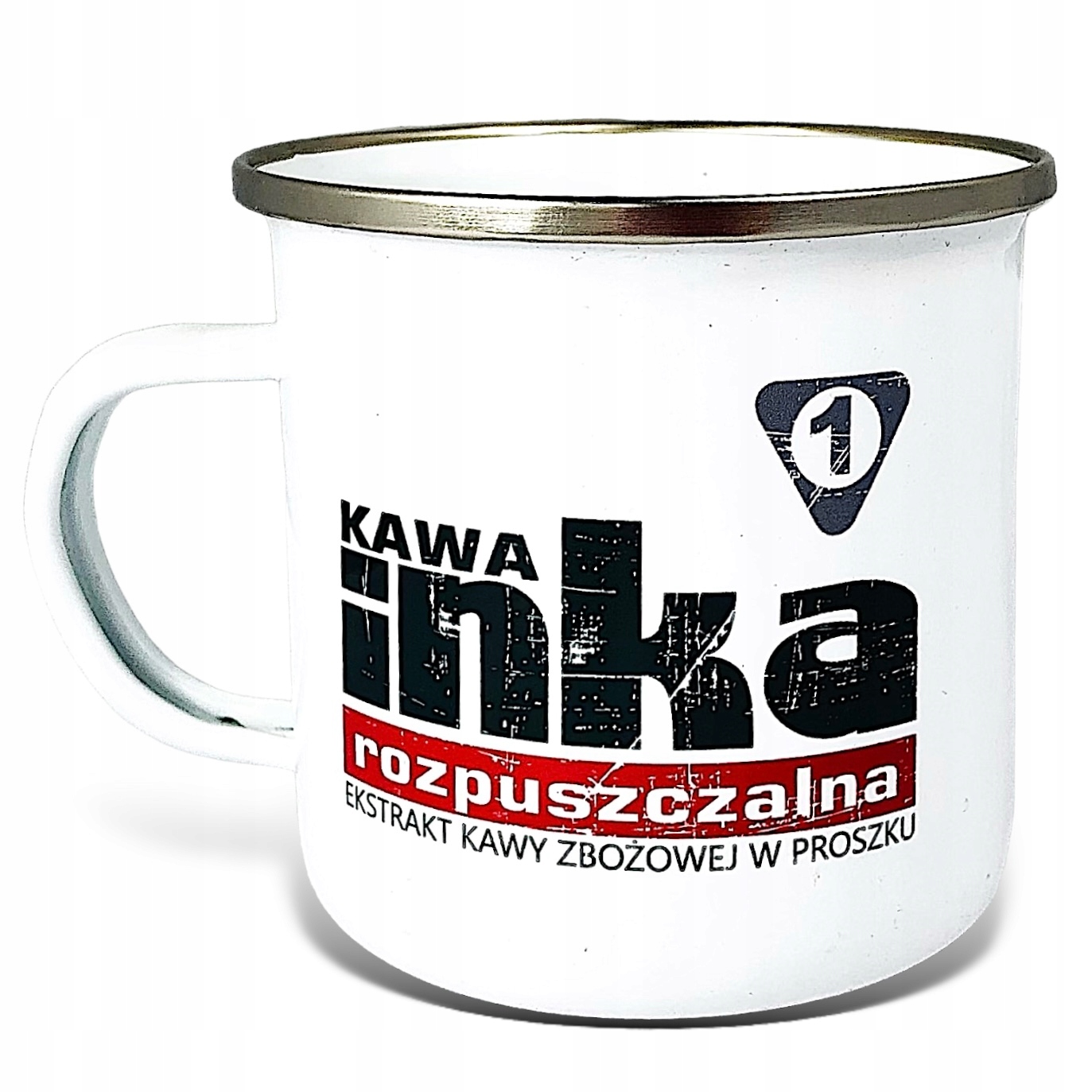 METALOWY | EMALIOWANY KUBEK W MOTYWIE PRL - KAWA INKA ROZPUSZCZALNA ...