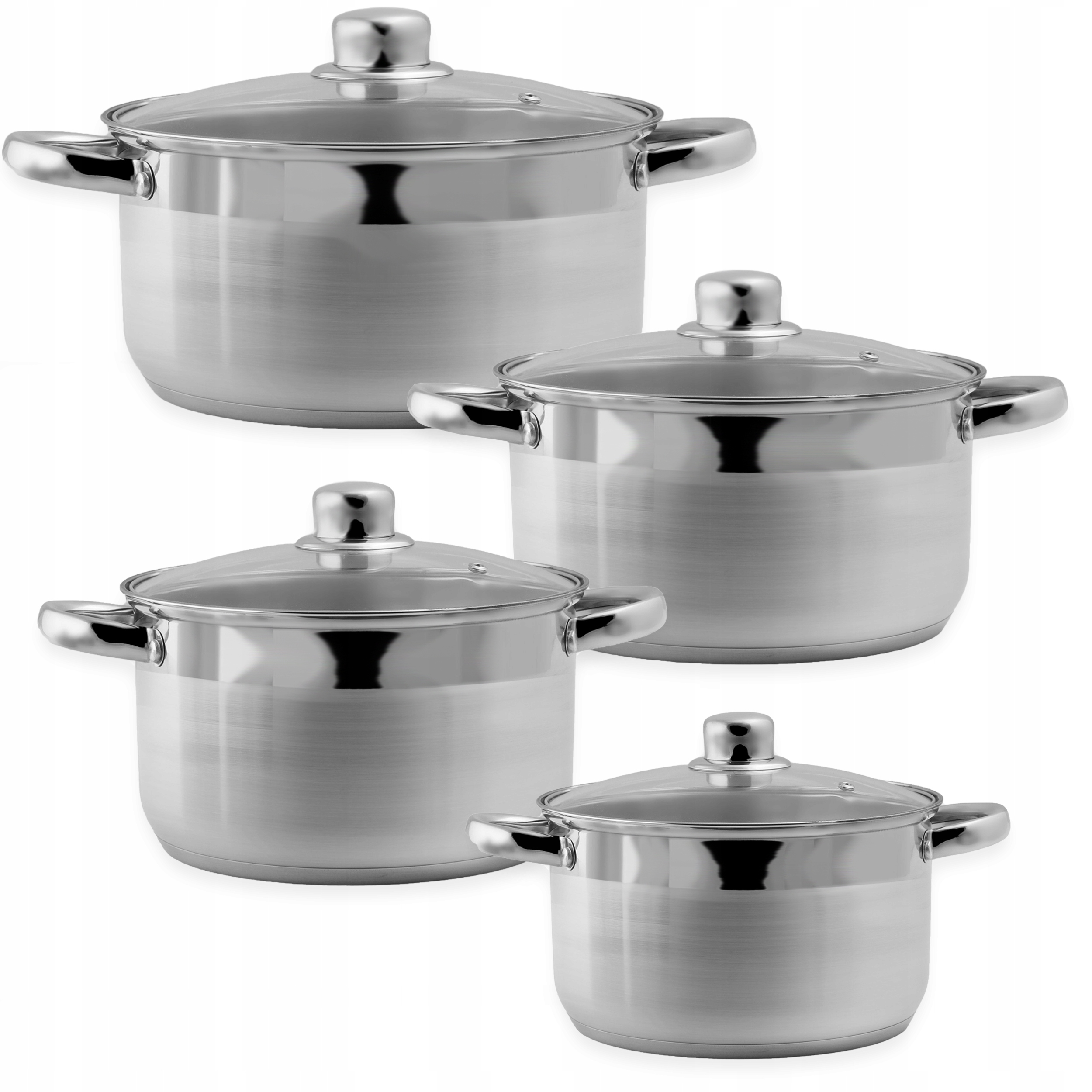 ZESTAW KOMPLET GARNKÓW NIERDZEWNYCH 8 el INDUKCJA (KO-1198) • Cena ...