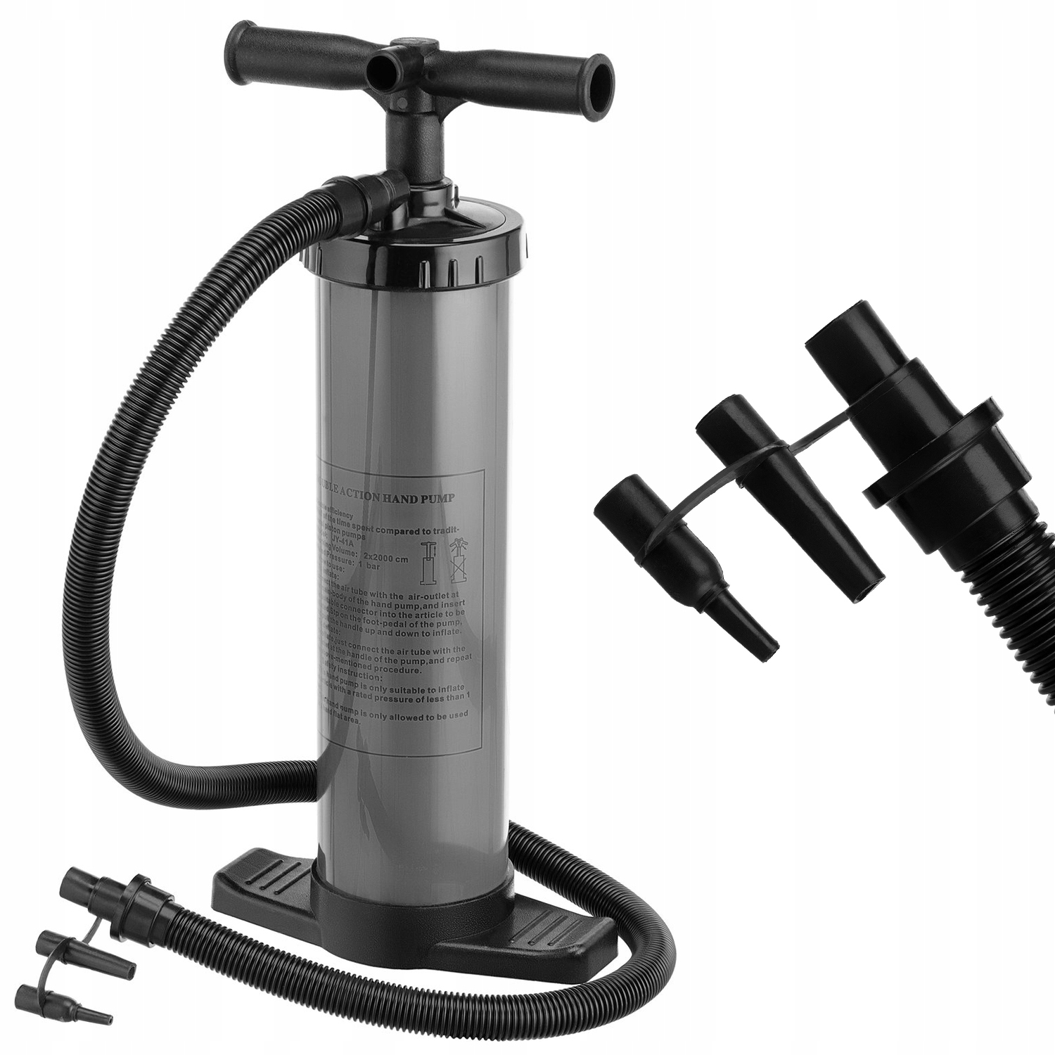 POMPKA RĘCZNA DO MATERCA BASENU DESKI SUP PONTONU 3 KOŃCÓWKI OUTTEC ...