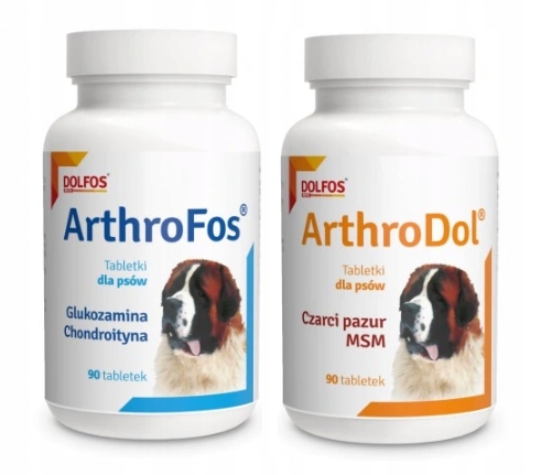 DOLFOS ARTHROFOS ARTHRODOL komplet po 90 tabletek zdrowe stawy Twojego psa (651823976913) • Cena ...