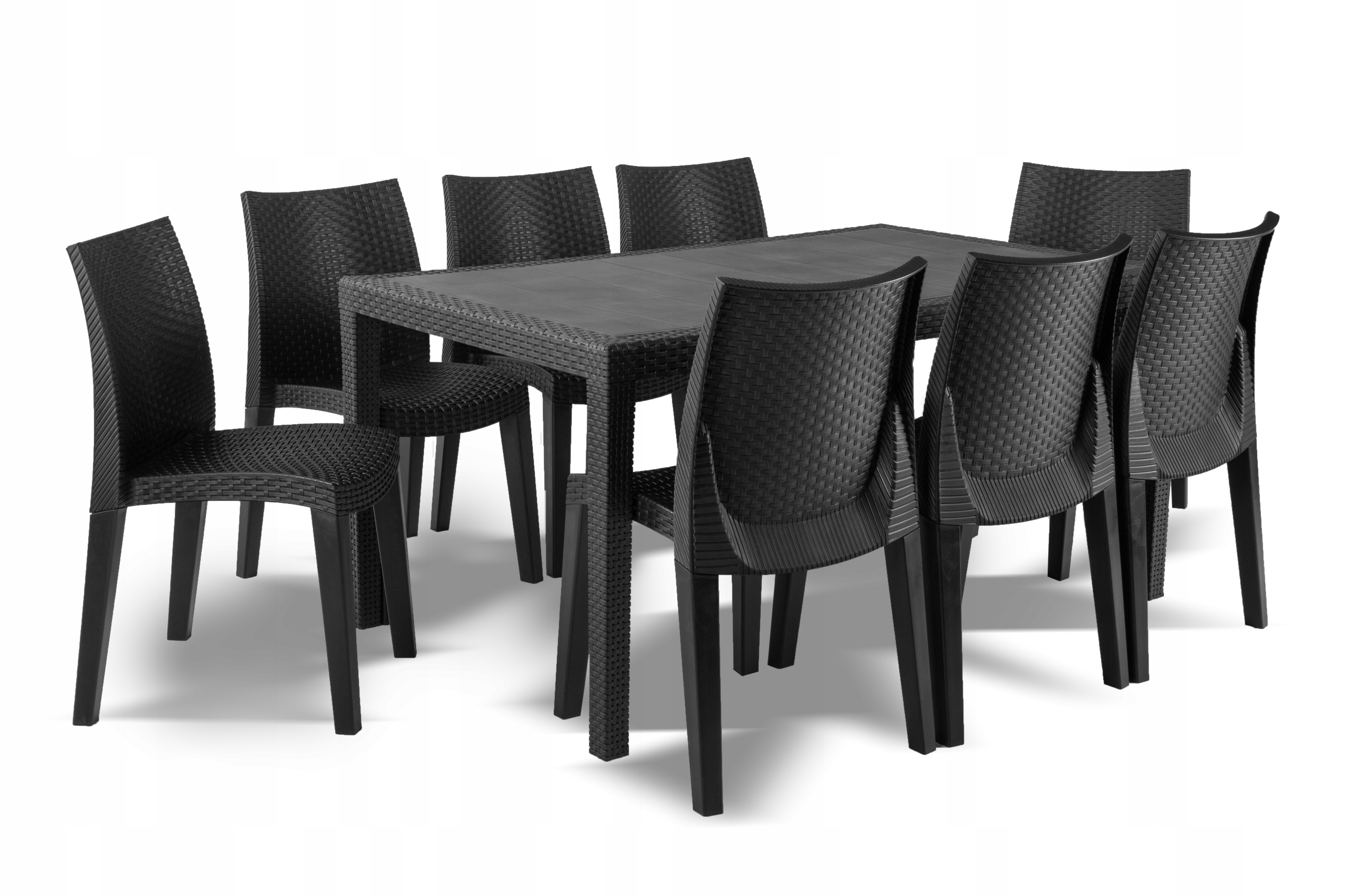 ZESTAW OGRODOWY LADY 8 osobowy stół KRZESŁA MEBLE OGRODOWE ANTRACYT ...