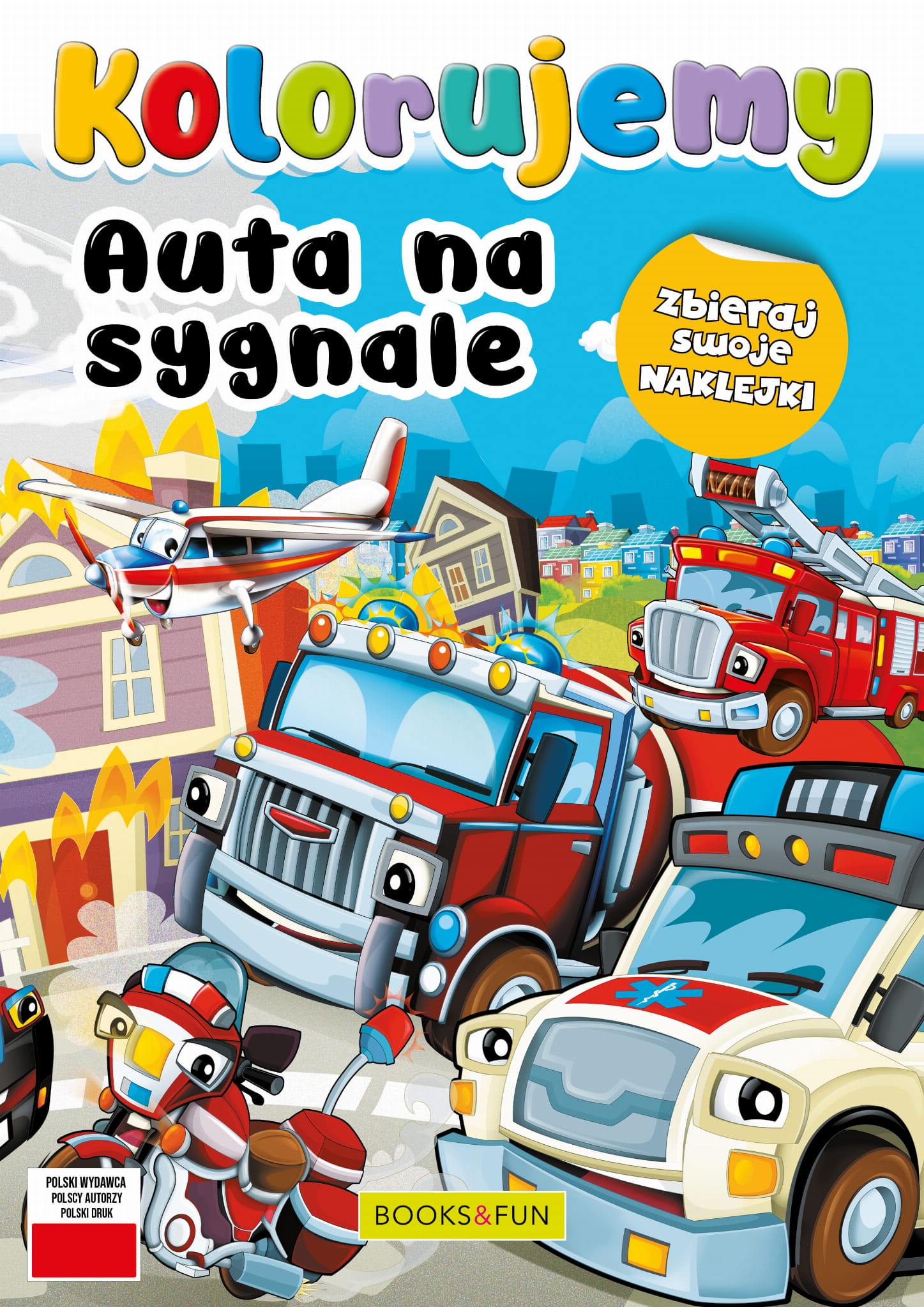 KOLORUJEMY AUTA NA SYGNALE KOLOROWANKA NAKLEJKI (12966381404) | Książka ...