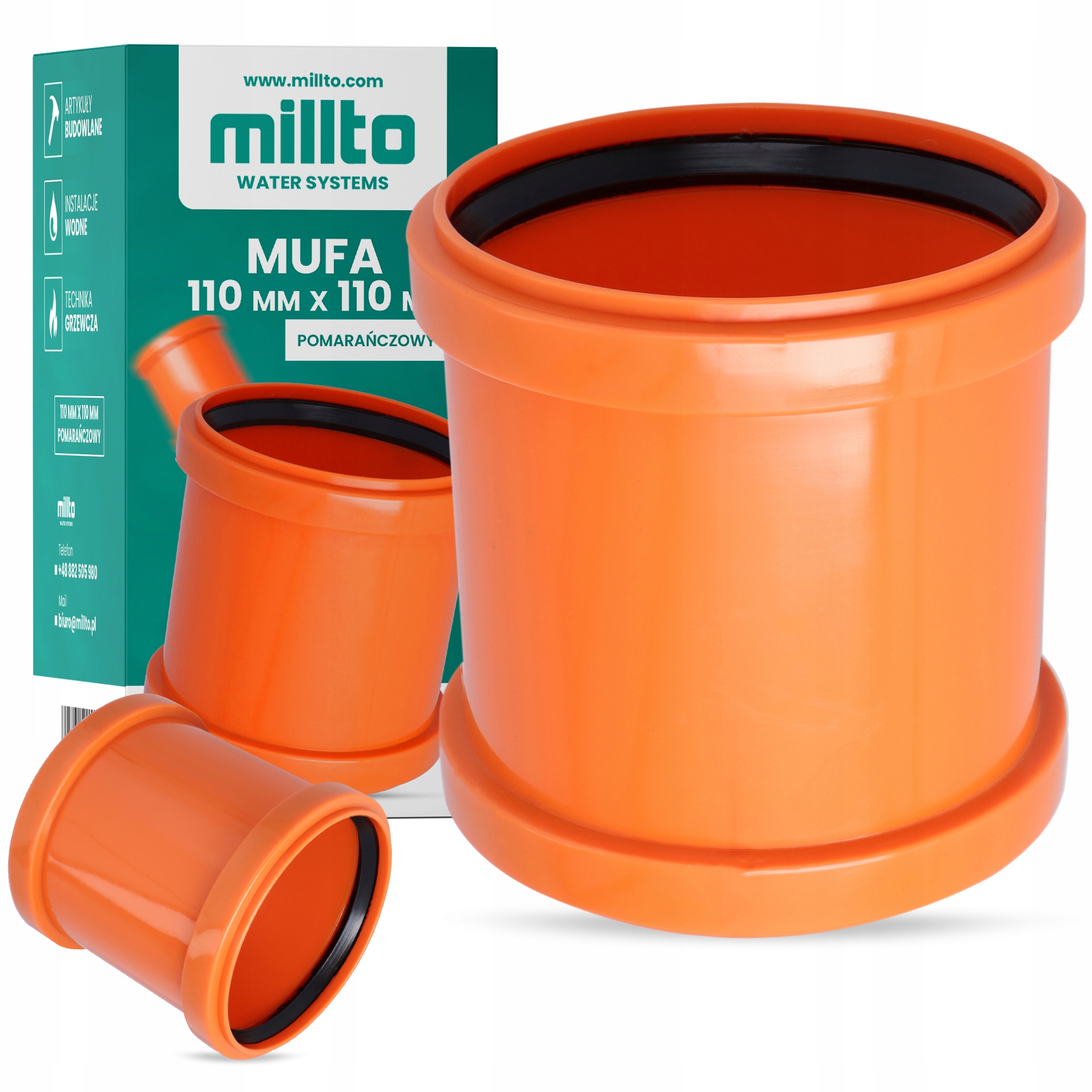 MUFA Kanalizacyjna 110 RURY PCV Nasuwka Łącznik ZŁĄCZKA Wody ...