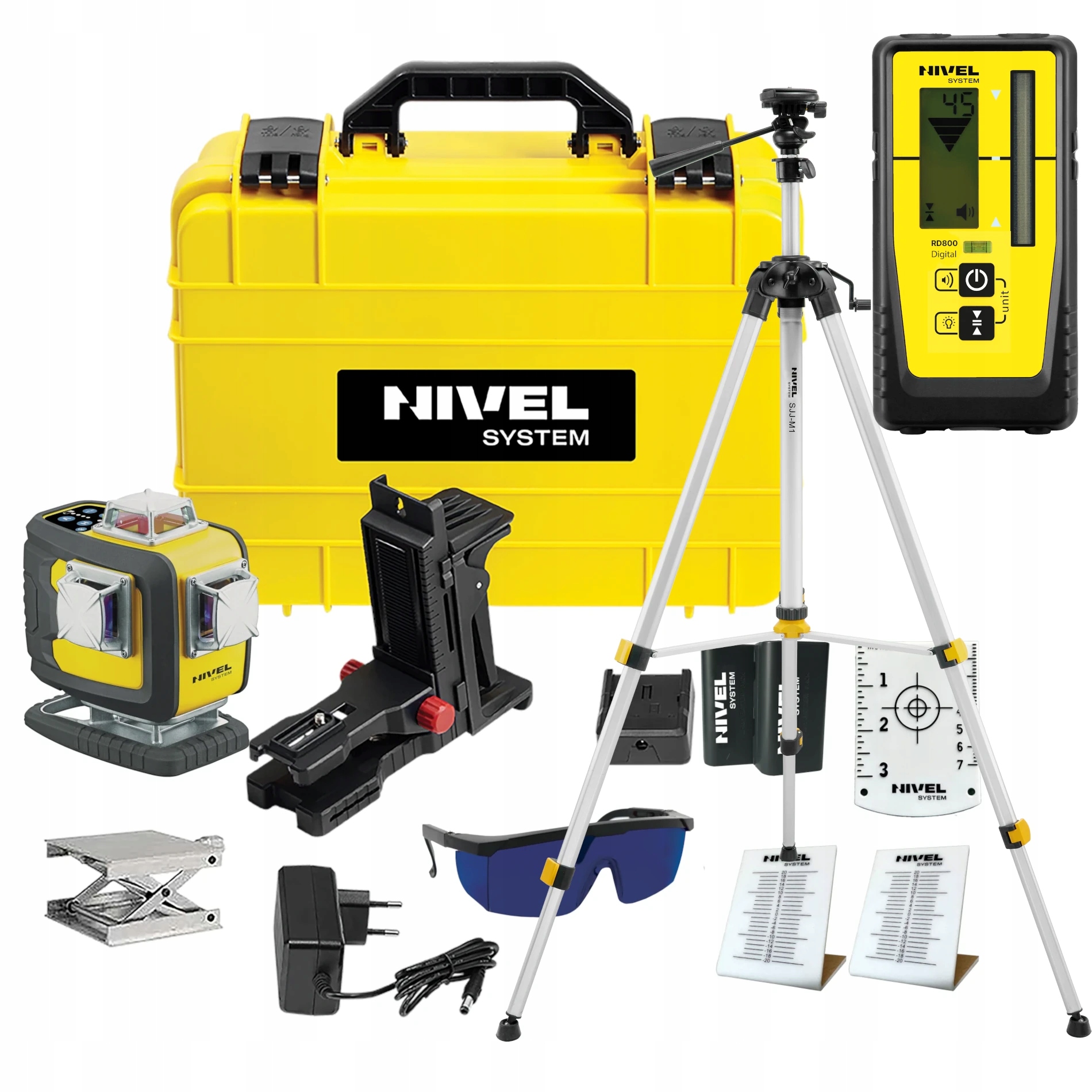 Krížový laser fialový 4x360° Nivel System CL4D-P + statív + RD800 za 1022.17EUR - Allegro