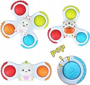 Fidget spinner s přísavkou senzorická hračka pro děti 3ks - Allegro