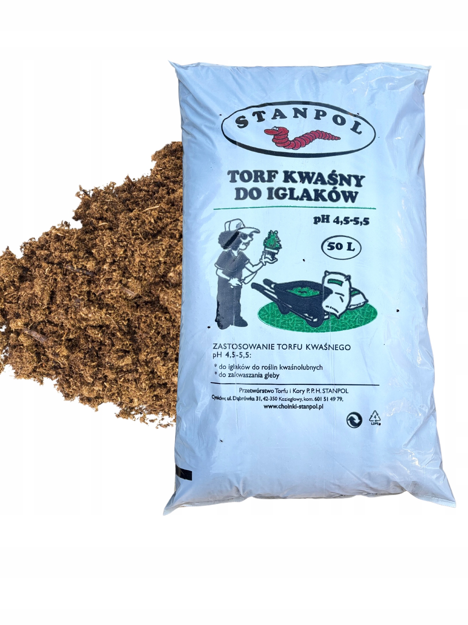 Torf kwaśny 50L ziemia do iglaków borówka podłoże krzewy ogród STANPOL ...