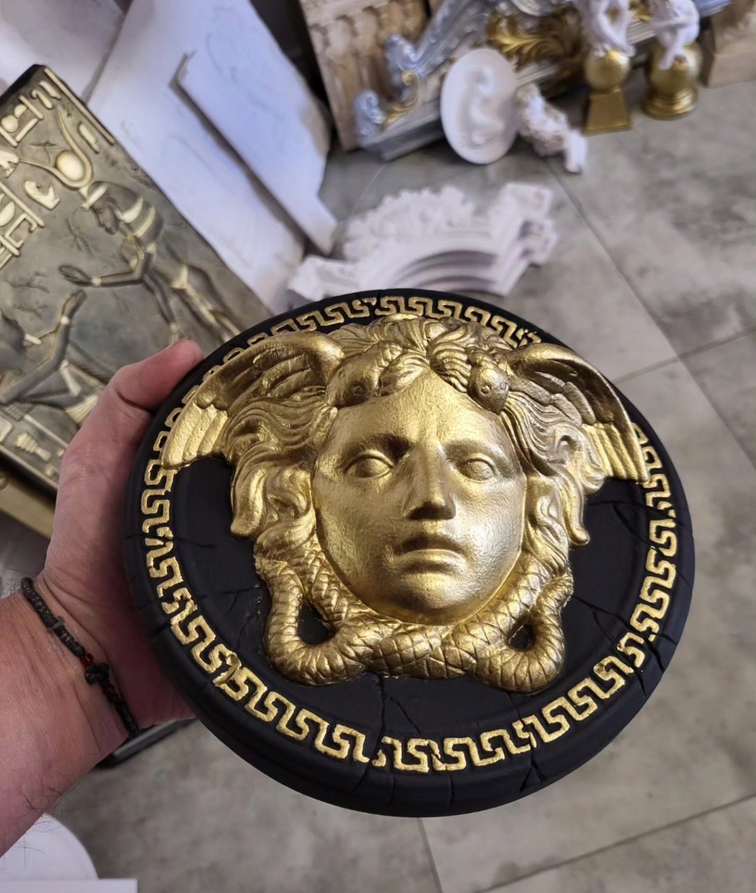 1 X MEDUSA STYL GRECKI SZTUKATERIA GIPSOWA ROZETA PŁASKORZEŹBA • Cena ...