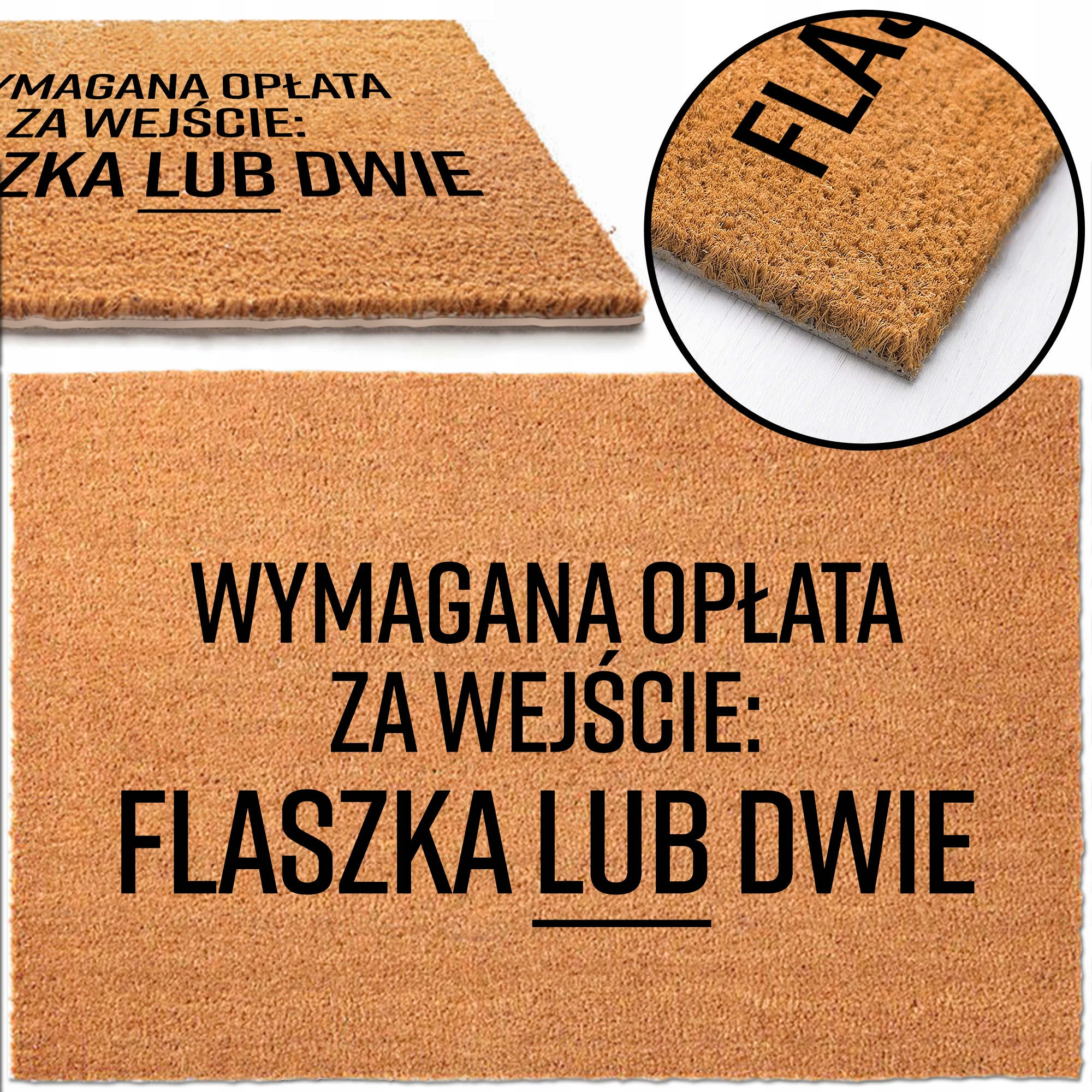 WYCIERACZKA KOKOSOWA POD DRZWI ŚMIESZNA FLASZKA LUB DWIE NA WEJŚCIE ...