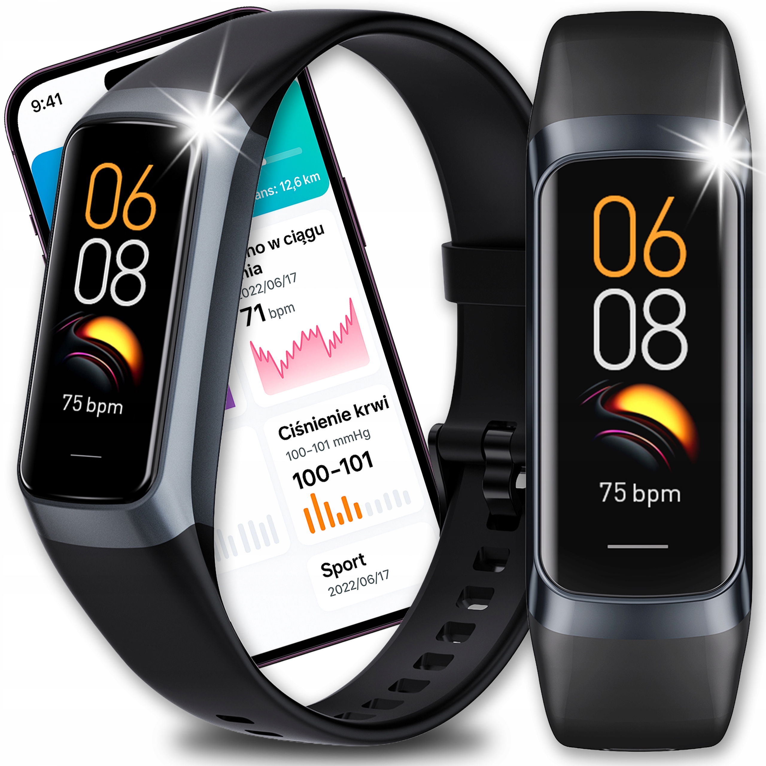 SMARTWATCH SMARTBAND DAMSKI ROZMOWY SPORT CIŚNIENIE MENU POLSKIE ...