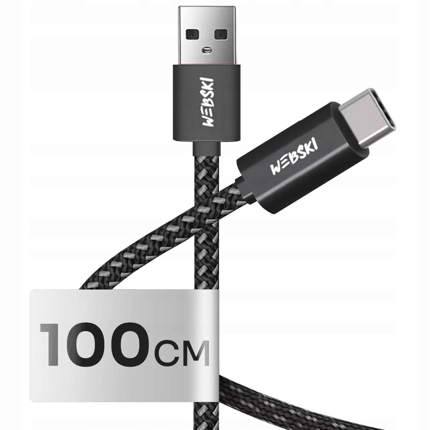 Kabel Webski USB - USB typ C 1 m czarny - Sklep, Opinie, Cena w Allegro