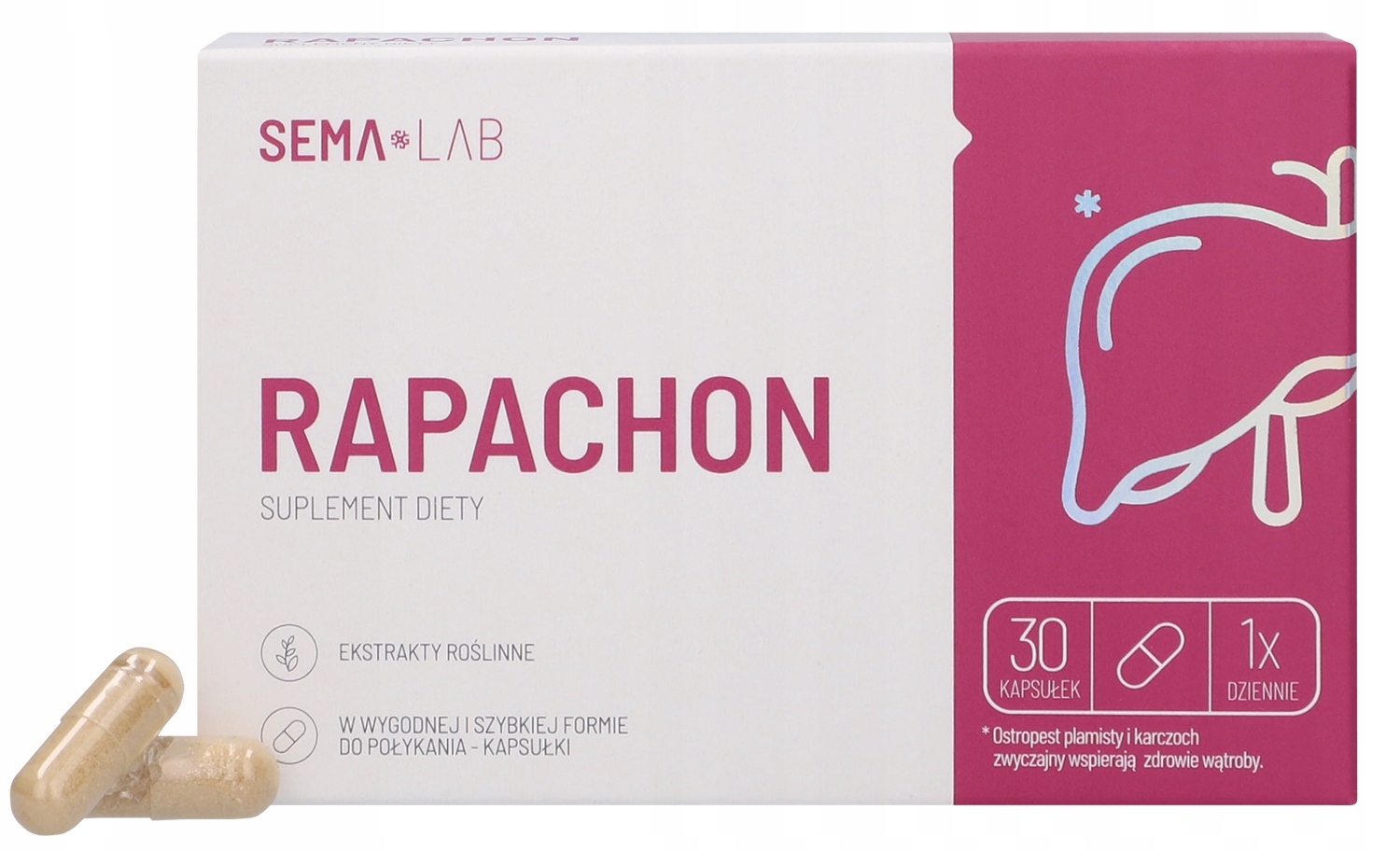 SEMA Lab Rapachon, 30 kapsułek Odżywienie i Ochrona Wątroby (5907758767825) • Cena, Opinie ...