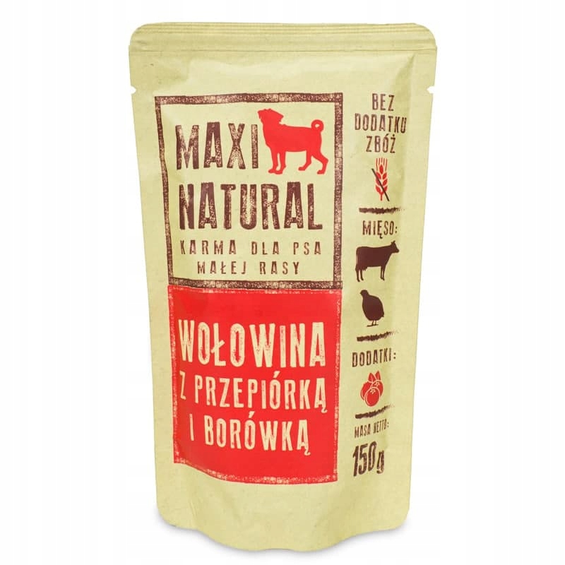 Maxi Natural Karma dla psa pełnoporcjowa Wołowina 150g SASZETKA • Cena ...
