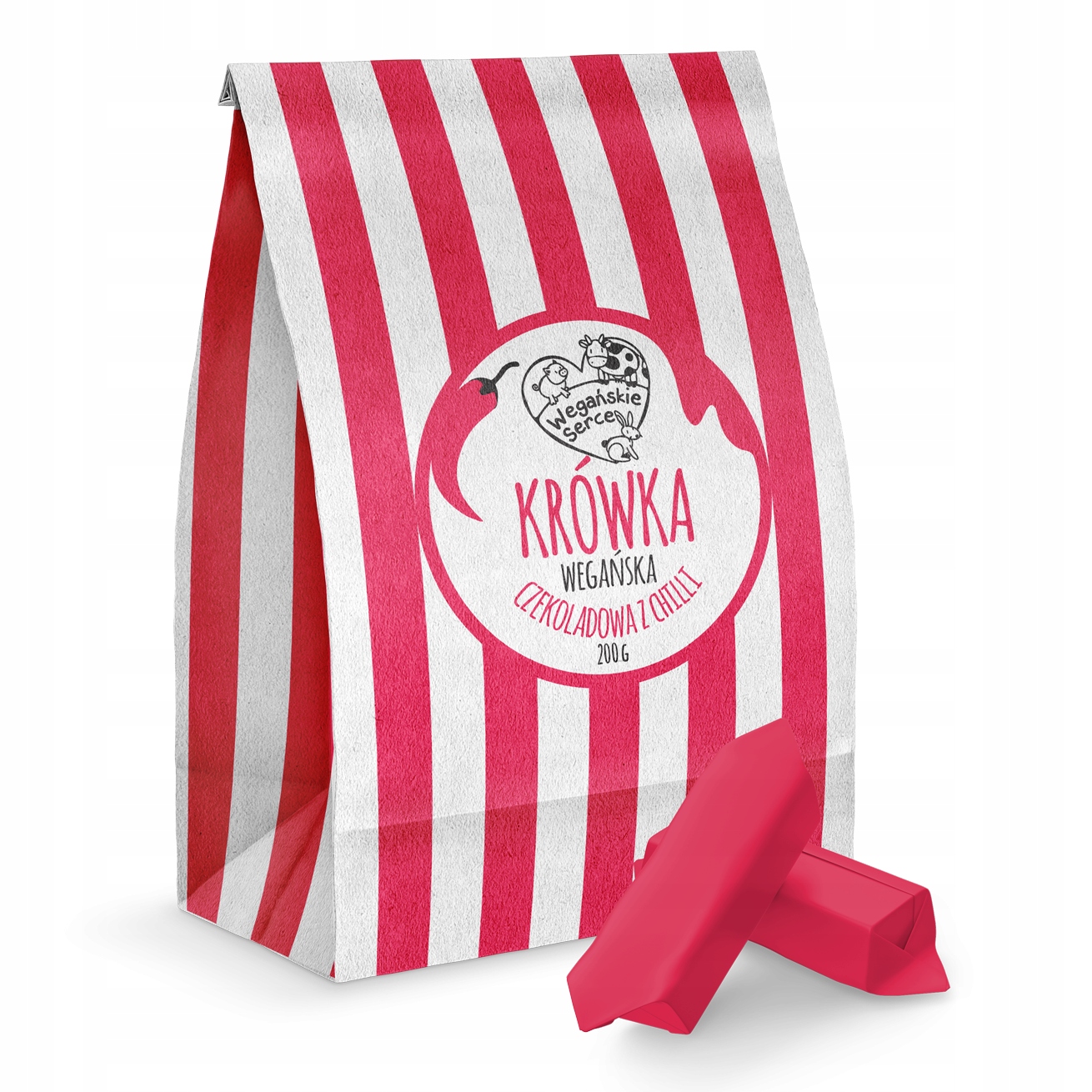 Krówka Wegańska Czekoladowa z Chilli 200g WEGAŃSKIE SERCE 13516703274 ...