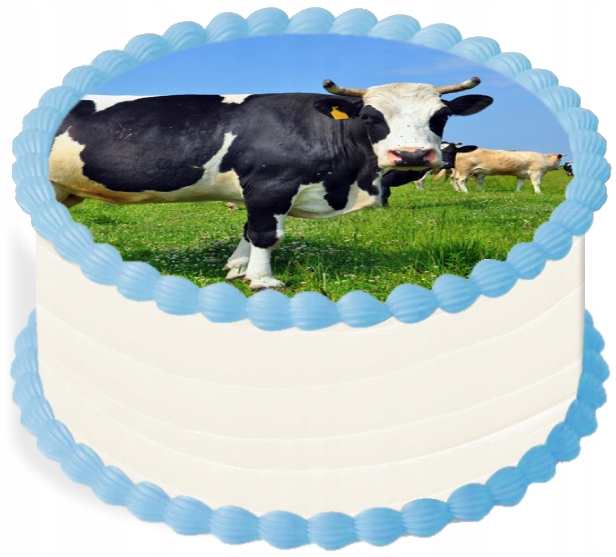 Opłatek na Tort 20 cm Zwierzęta Farma Krowa Krówka (5901878447247 ...