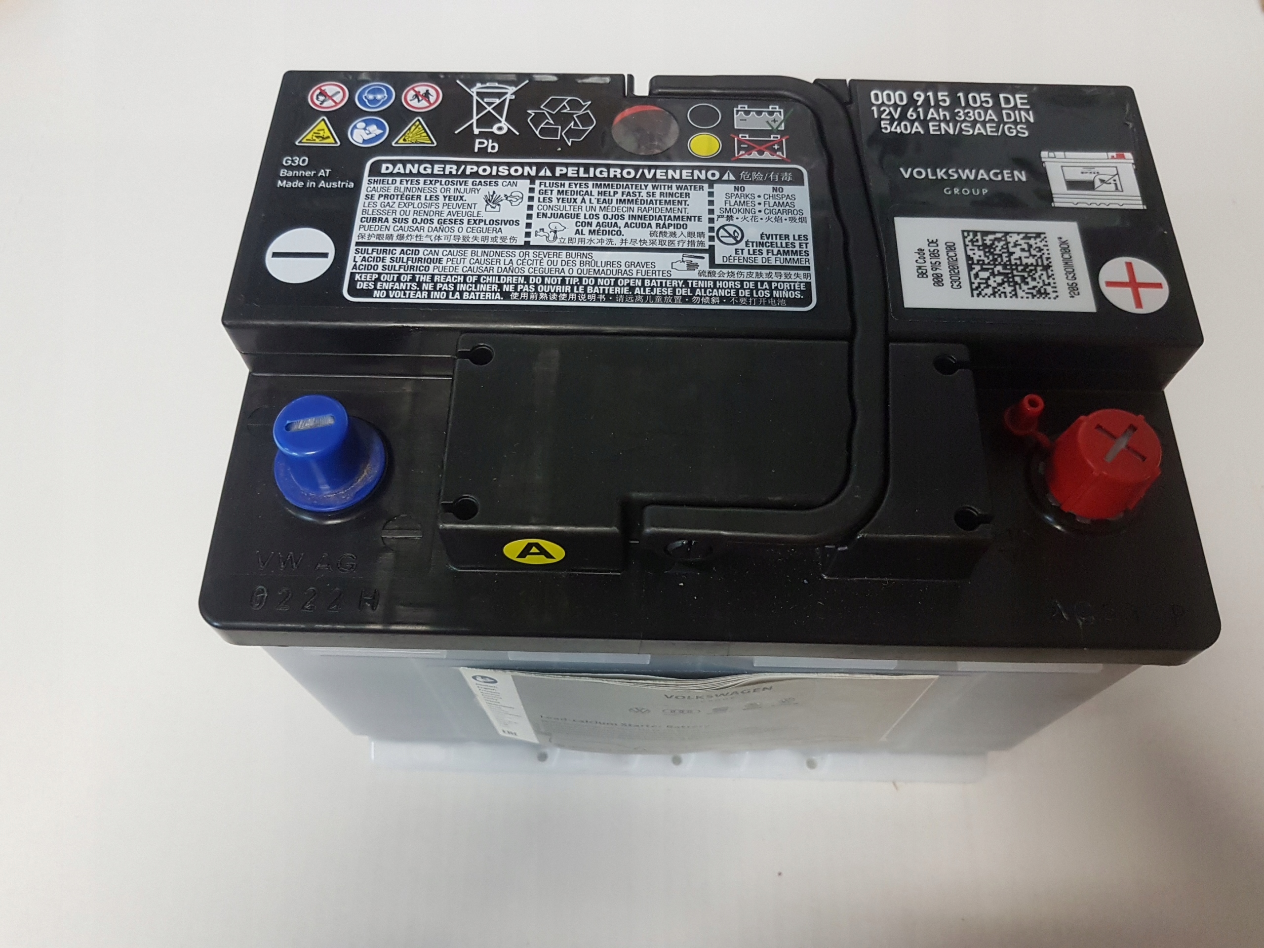 AKUMULATOR ORYGINAŁ VOLKSWAGEN SKODA VW 12V 61AH 000915105DE za 899 zł ...