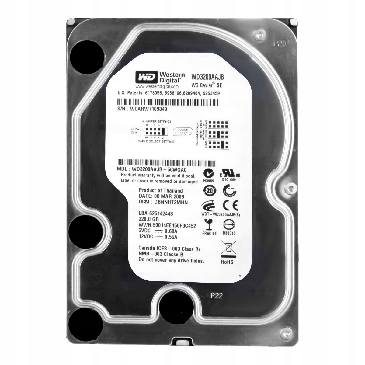 WD CAVIAR SE 320GB 7.2K 8MB ATA 3.5'' WD3200AAJB • Cena, Opinie - Allegro