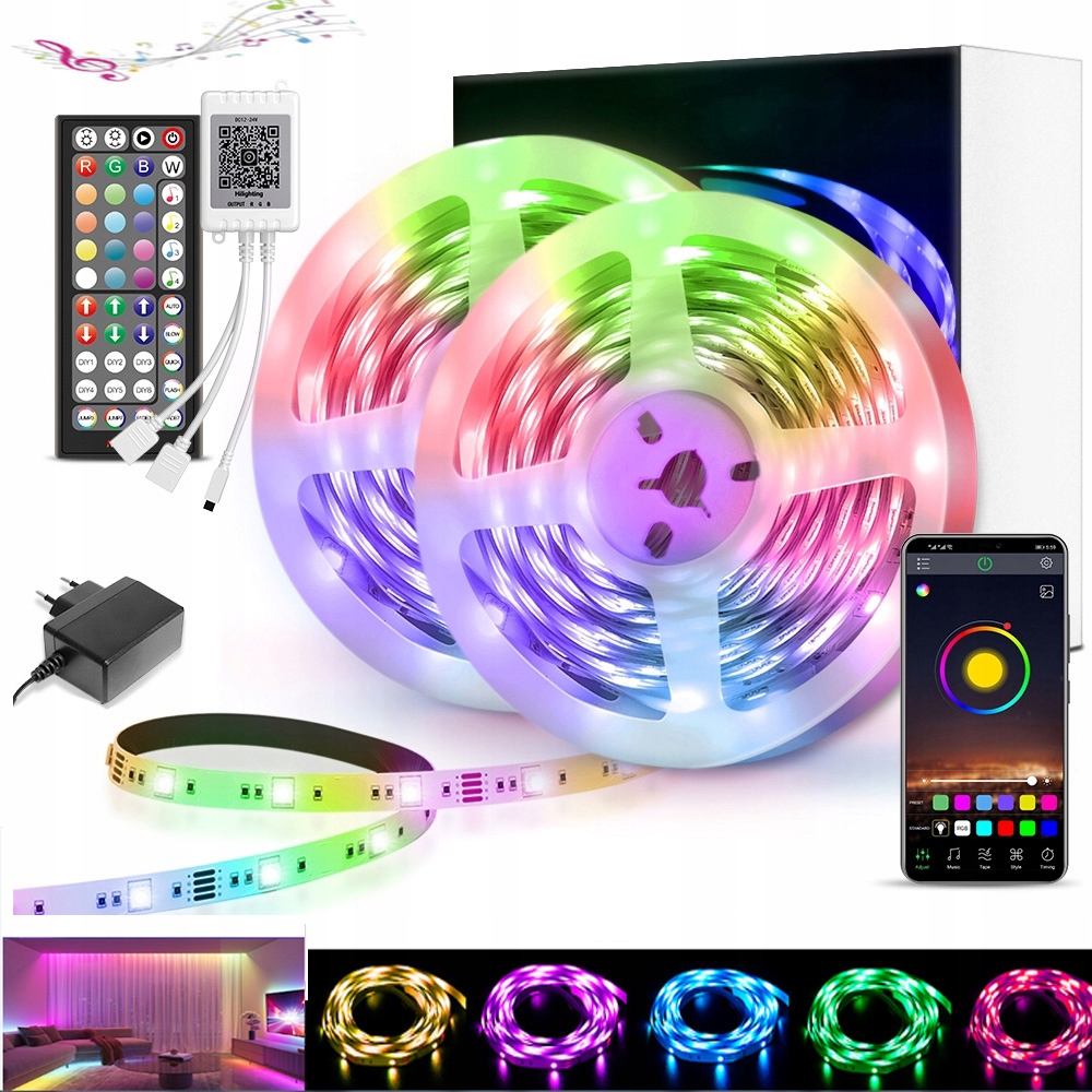 Taśma LED 30 m RGB 5050 WiFi pilot aplikacja Tuya (6914642164799 ...